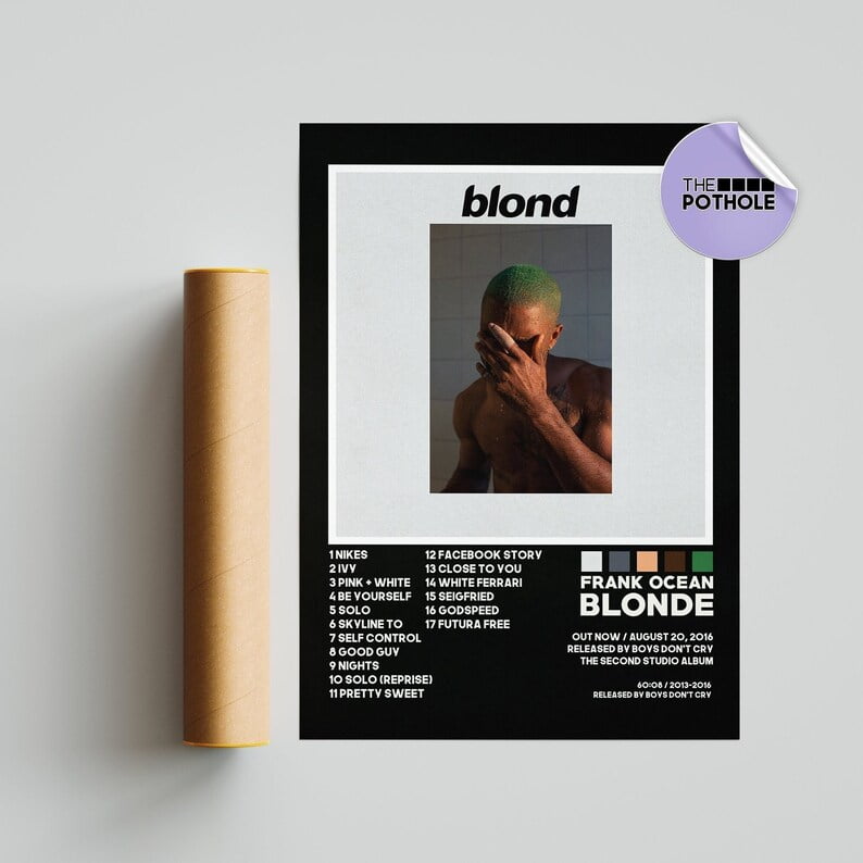 POSTER Frank Ocean Posters / Blonde Poster / Blonde Tracklist / Album ...