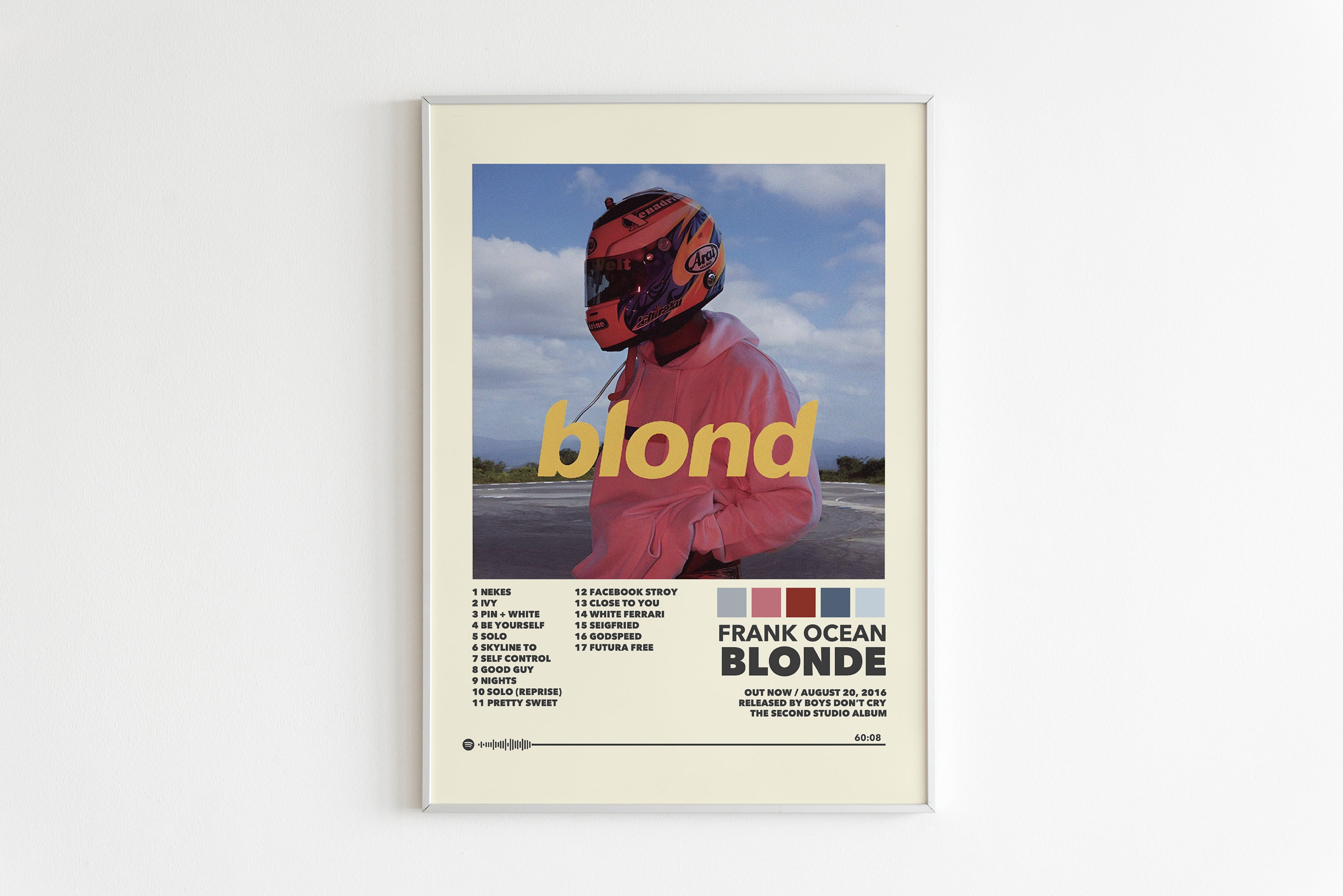 POSTER Frank Ocean Posters / Blonde Poster / Blonde Tracklist / Album ...
