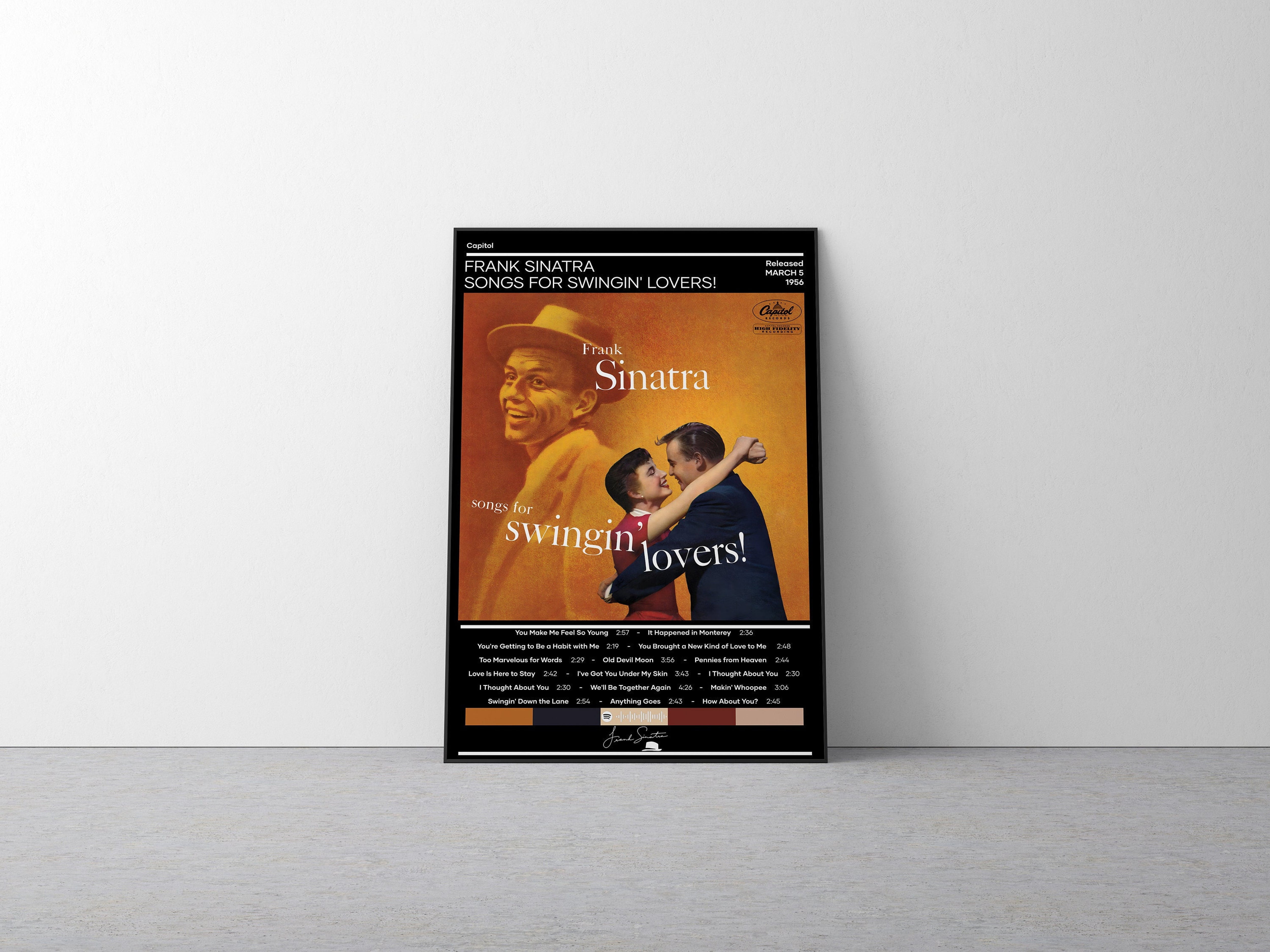 POSTER Frank Sinatra Poster | Songs For Swingin' Lovers Poster | Jazz ...