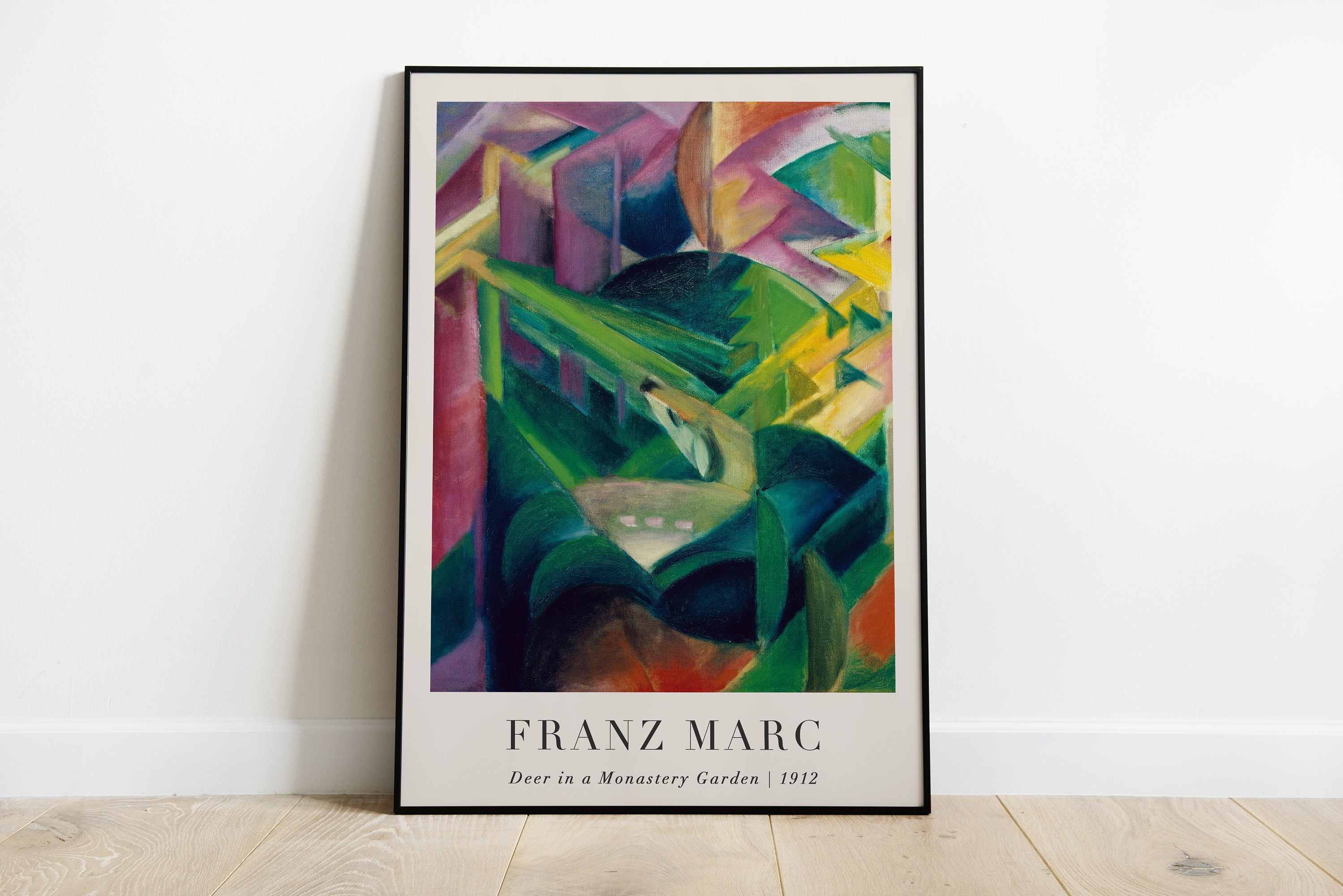 POSTER Franz Marc Print, Deer in a Monastery Garden, Colorful Wall Art ...