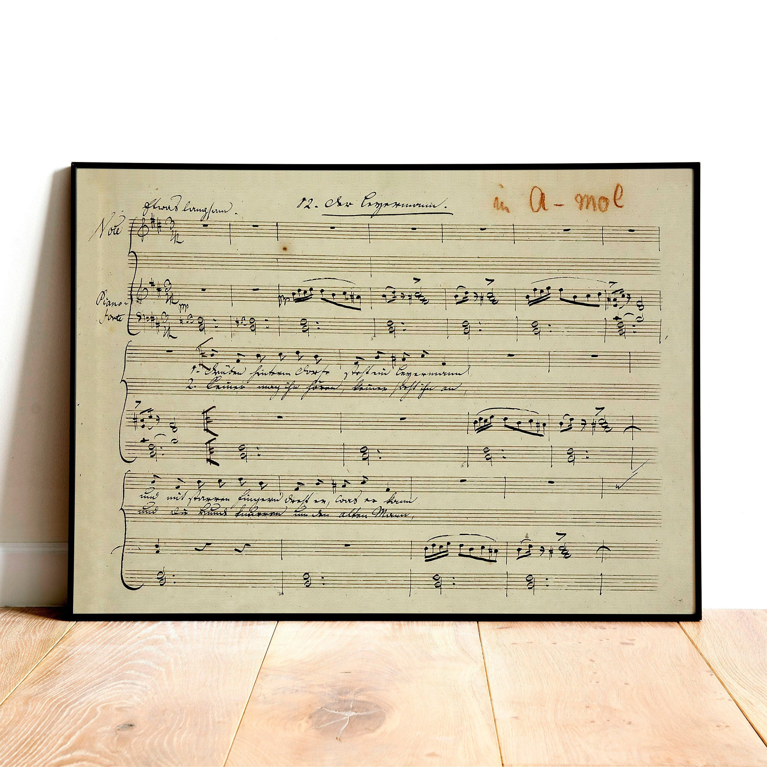 POSTER Franz Schubert Piano Winterreise Original Manuscrit music sheet ...