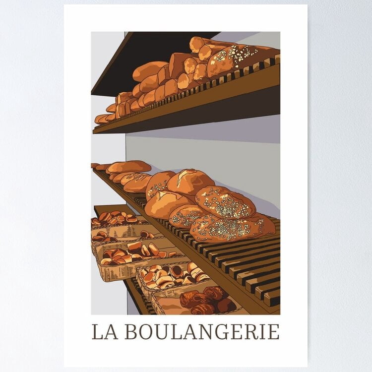 POSTER French Bread La Boulangerie Print, French Art, Paris Print, Food ...