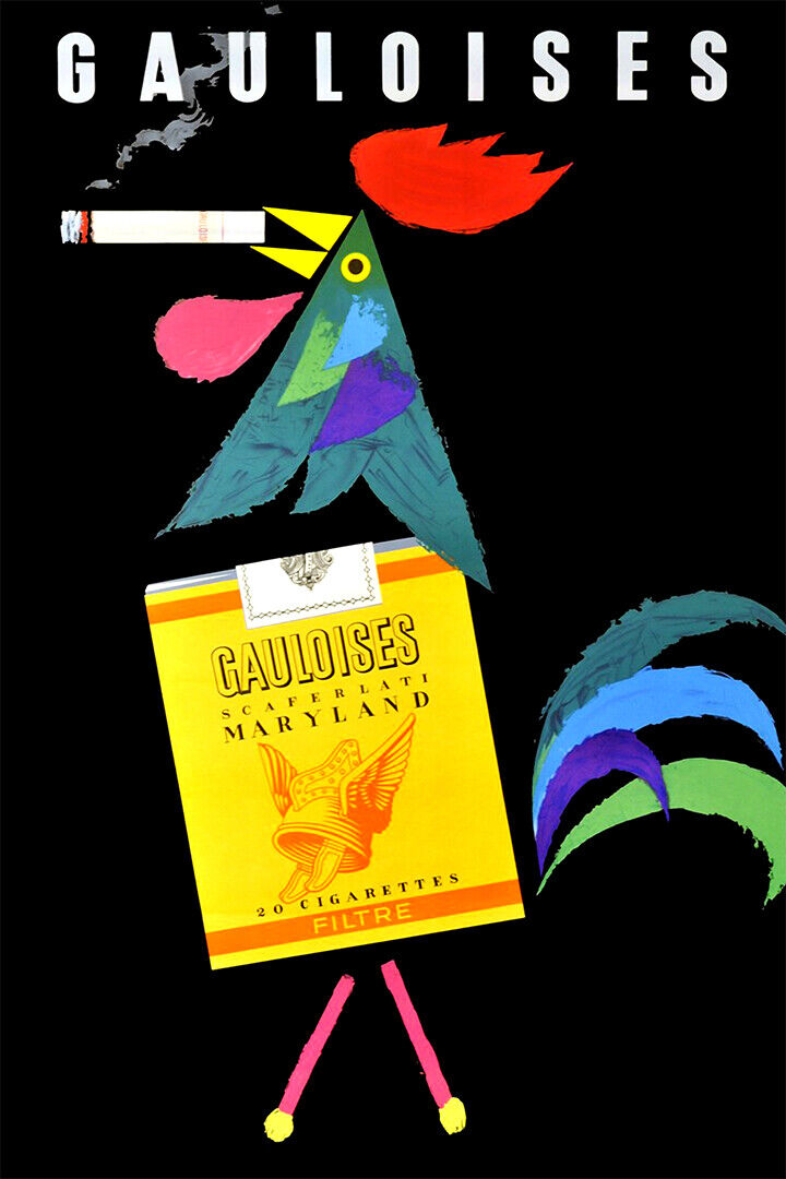 POSTER French Gauloises Cigarettes 1960 Original Vintage Wall Art Home ...