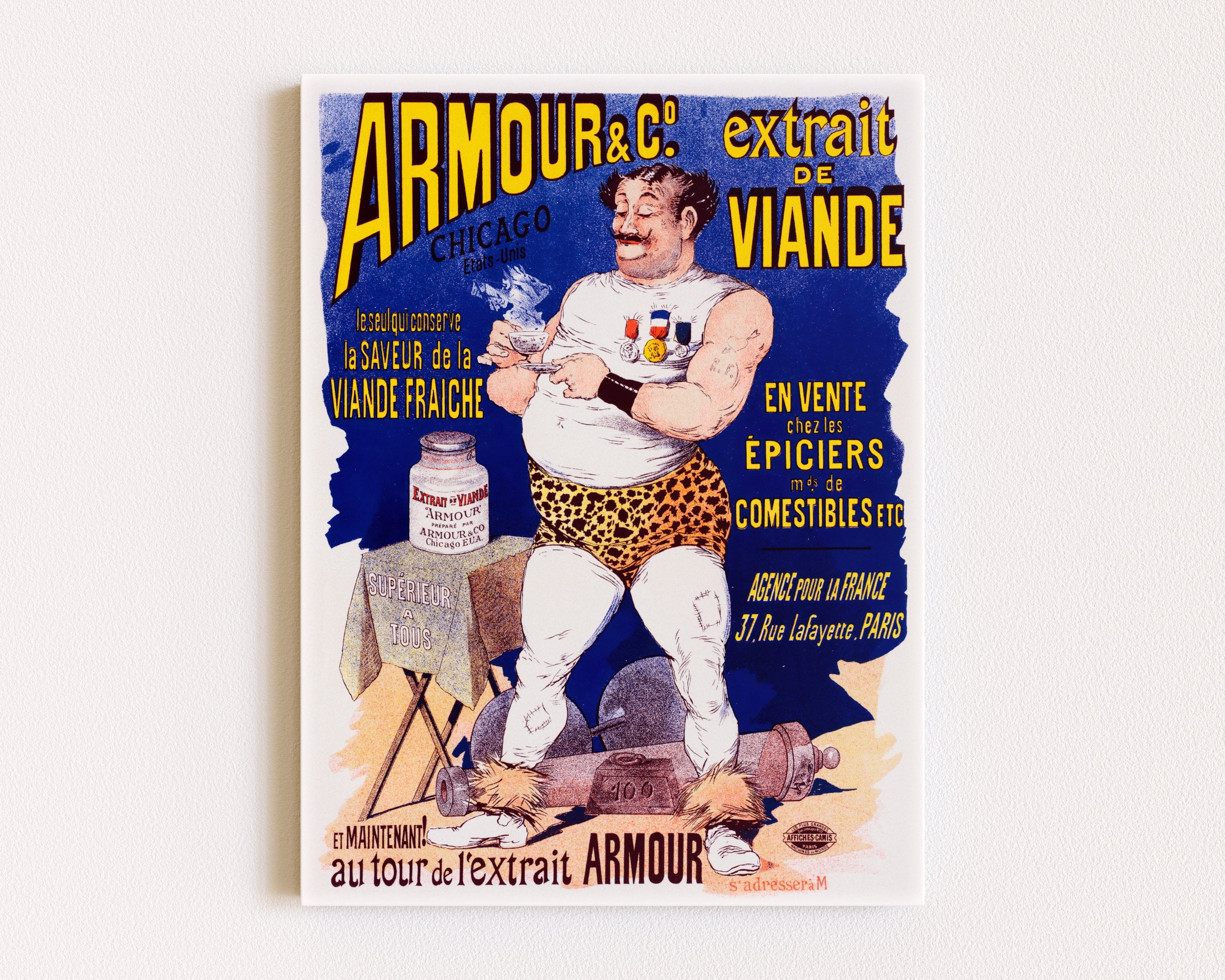 POSTER French Poster | Vintage Funny Poster | Strongman Poster | Ad ...