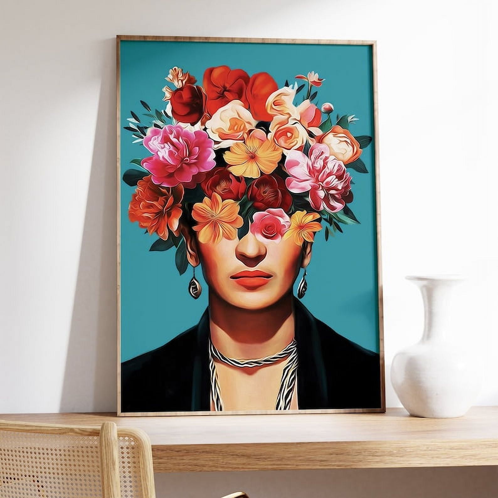 POSTER Frida Kahlo Floral Print, Frida Kahlo Poster, Frida Kahlo Art ...