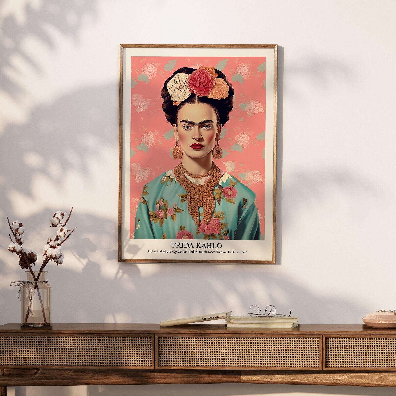 POSTER Frida Kahlo Portrait, Frida Kahlos Print, Inspirational Quote ...