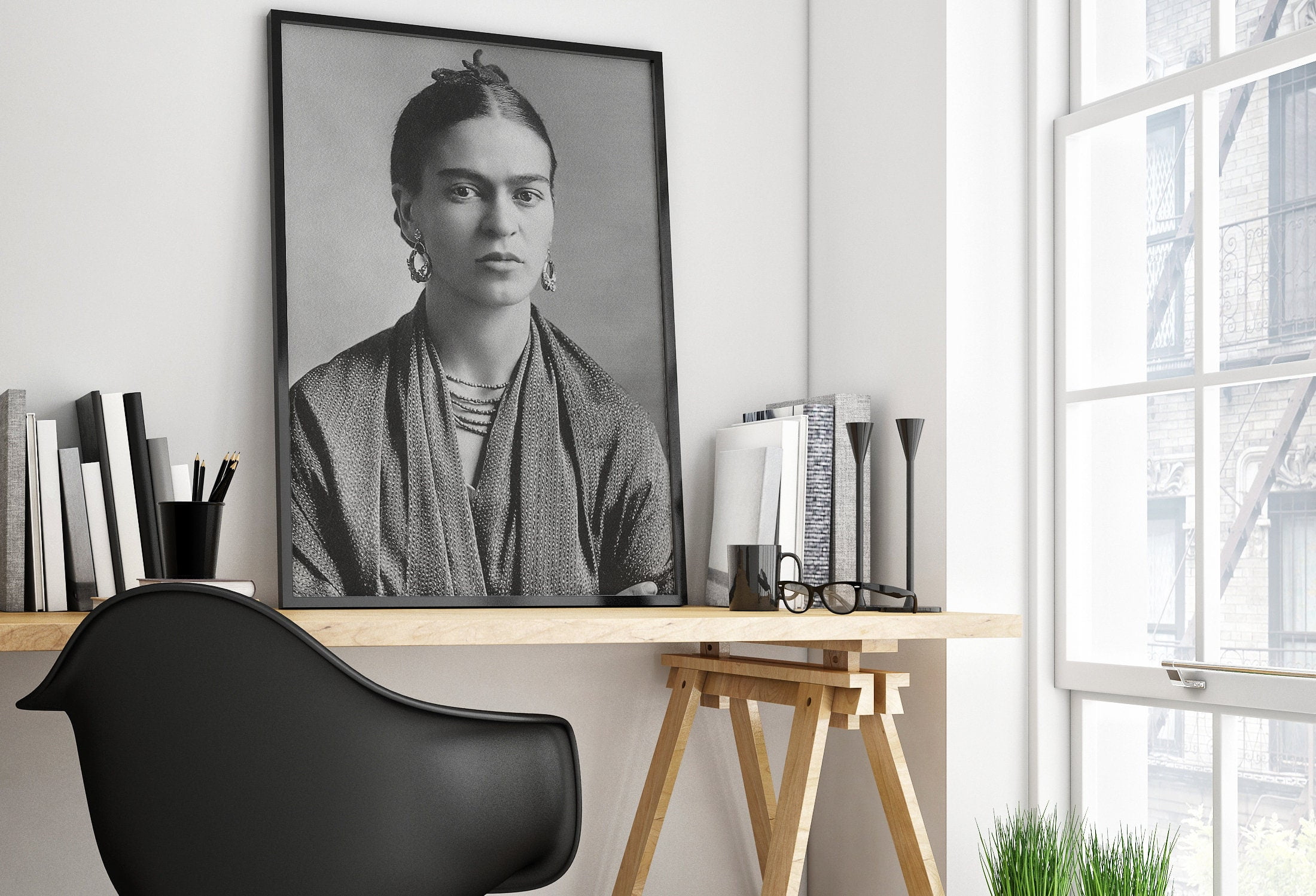 POSTER Frida Kahlo Print, Vintage Poster, Black And White, Frida kahlo ...