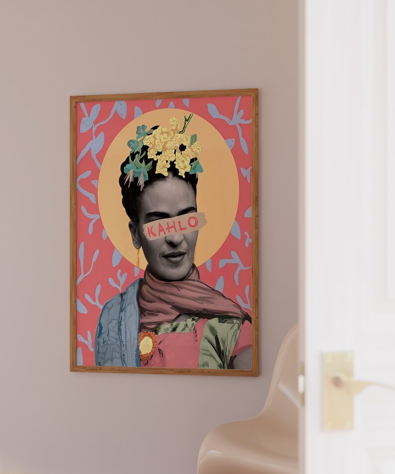 POSTER Frida Kahlo Retro Poster, Mexican Artist Print, Trendy Wall Art ...
