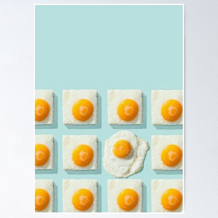 Poster Fried Eggs Print, Wall Art Printable, Quirky Kitchen Decor, Egg ...