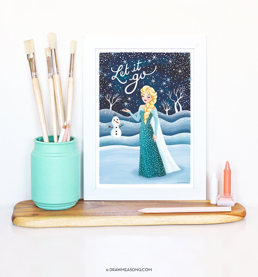 POSTER Frozen Elsa Poster, Fairy Tale Print, Disney Princess ...