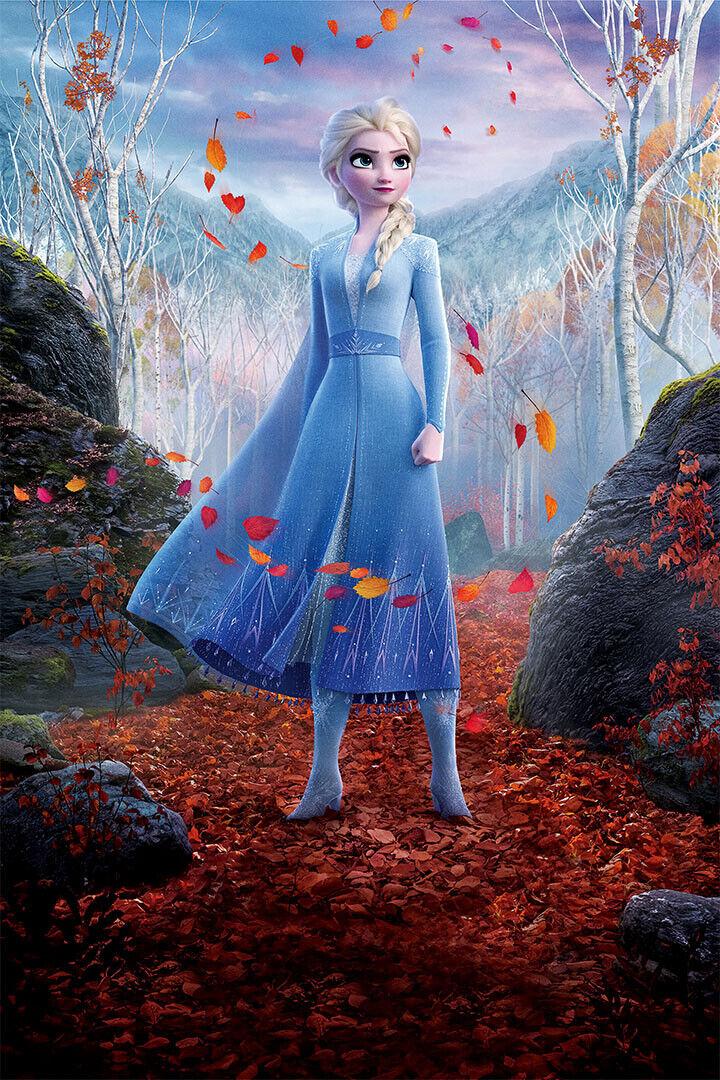 POSTER Frozen II Magical Spell Olaf Anna Elsa Movie Art Home Print ...