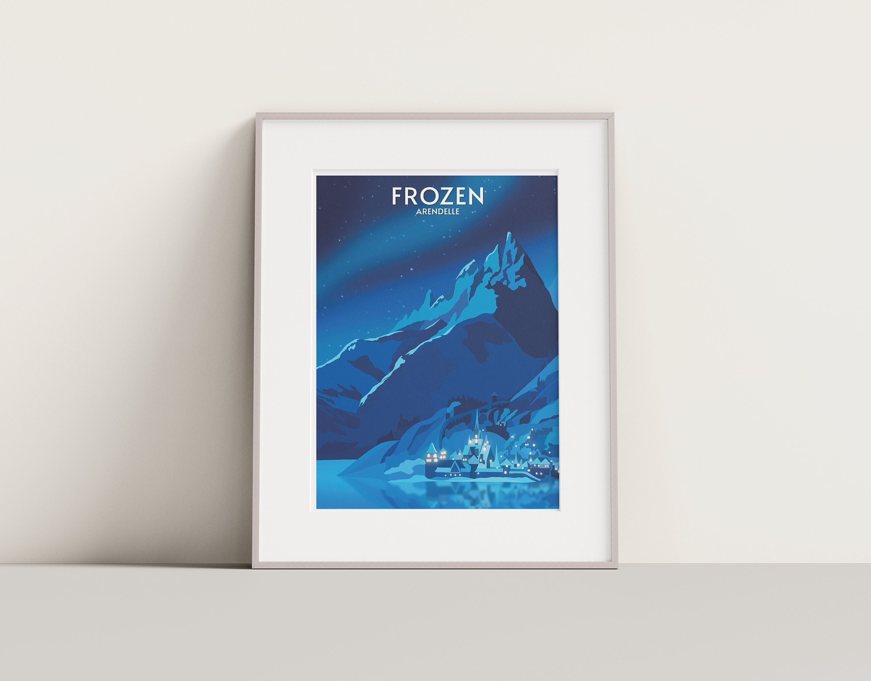 POSTER Frozen travel print, Disney poster, travel art Frozen Arendelle ...