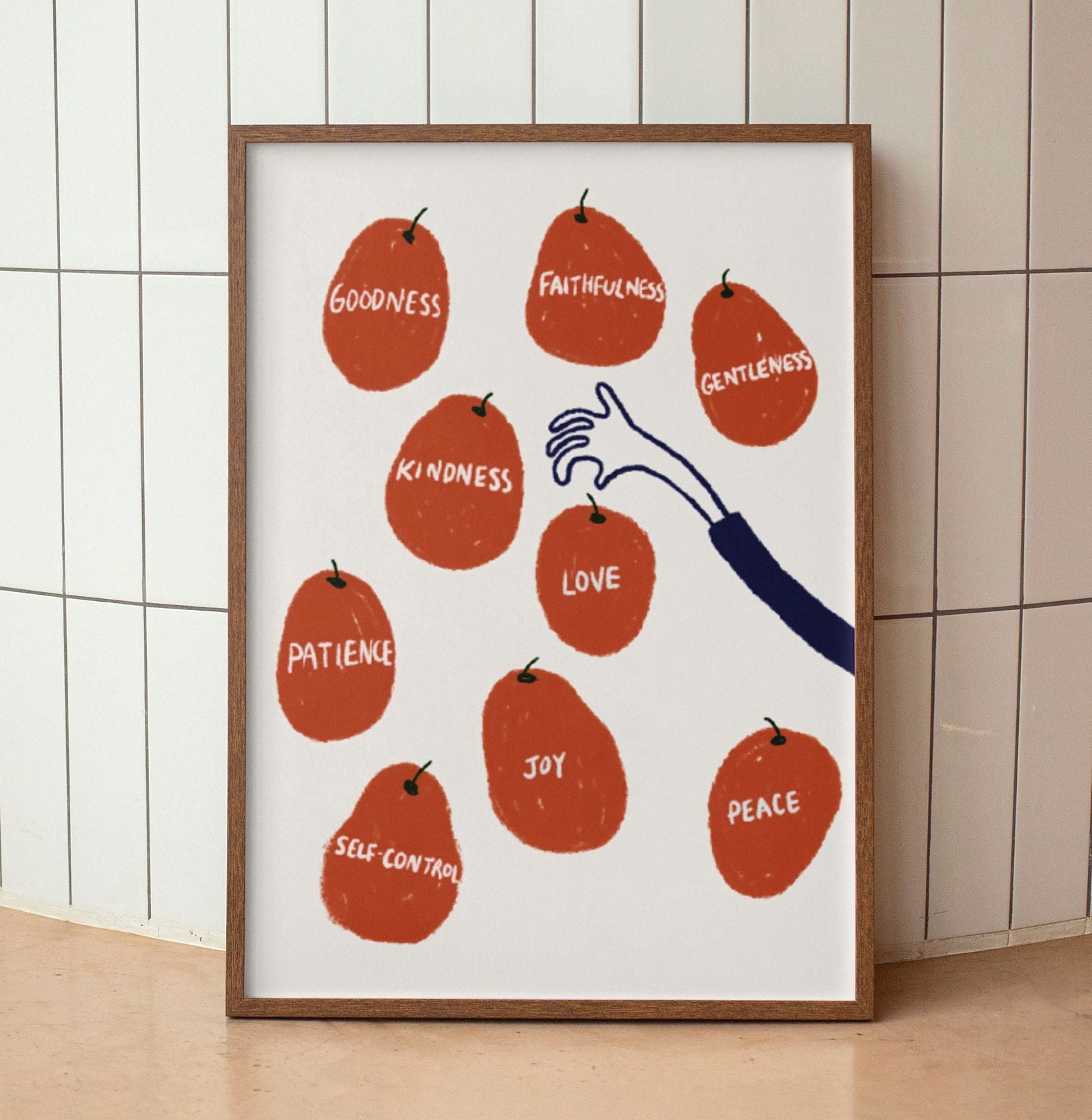 POSTER Fruit of the Spirit Retro Christian Poster, Aesthetic Christian ...