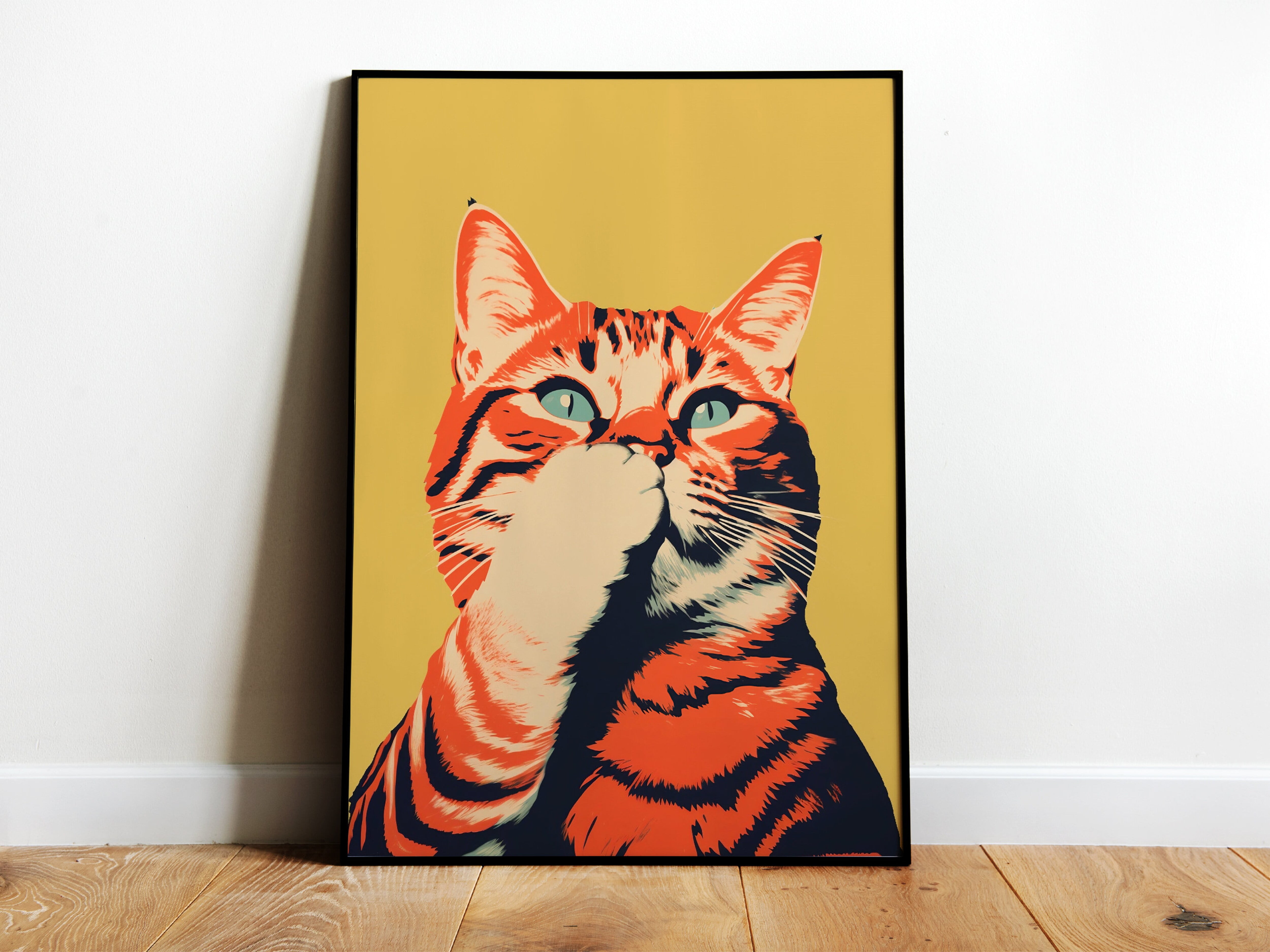 POSTER Funny Bathroom Wall Art Cat Bathroom Prints Funny Poster Cat ...