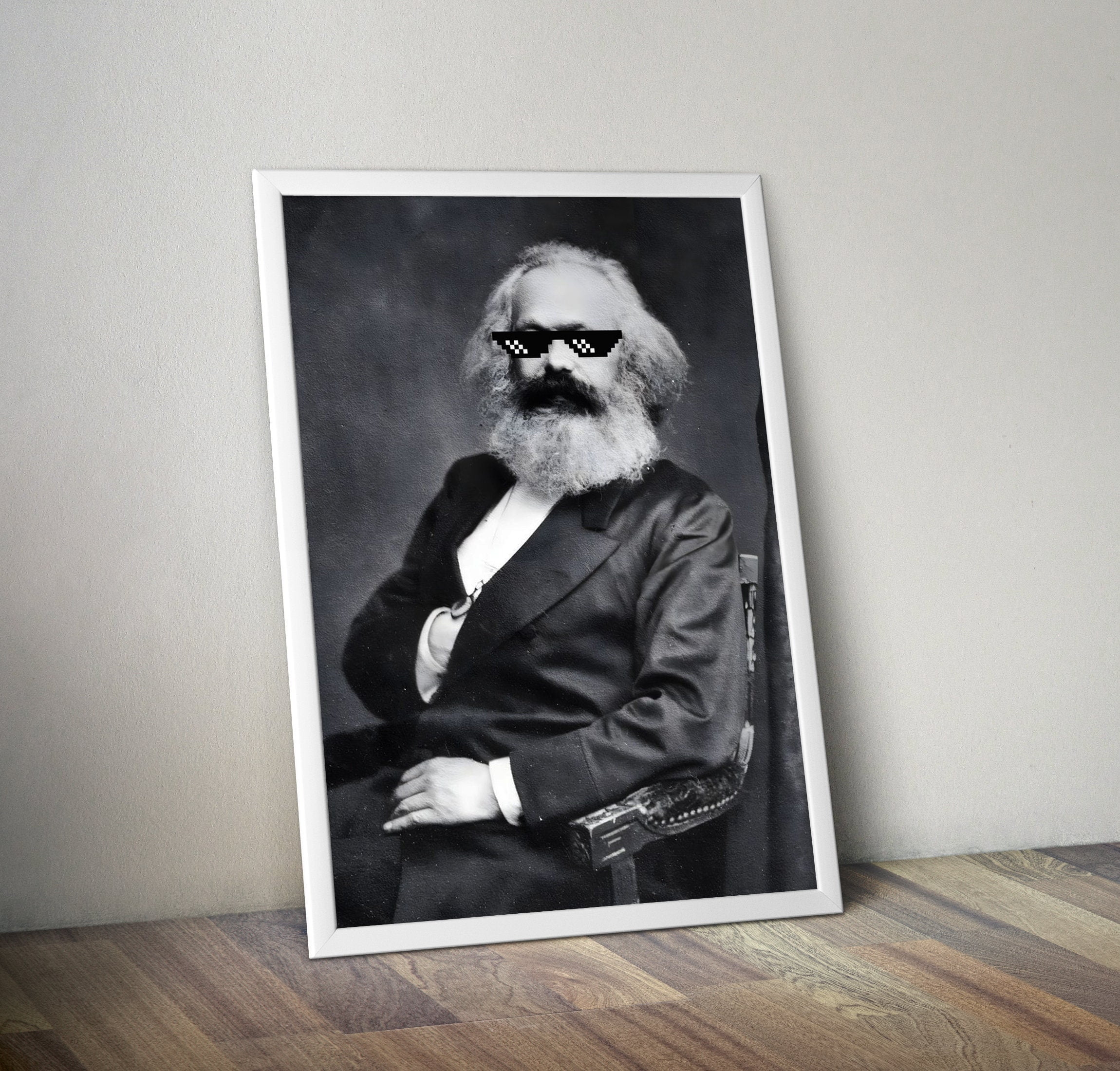 POSTER Funny Karl Marx Sunglasses Poster Funny Memes Funny Present Meme ...
