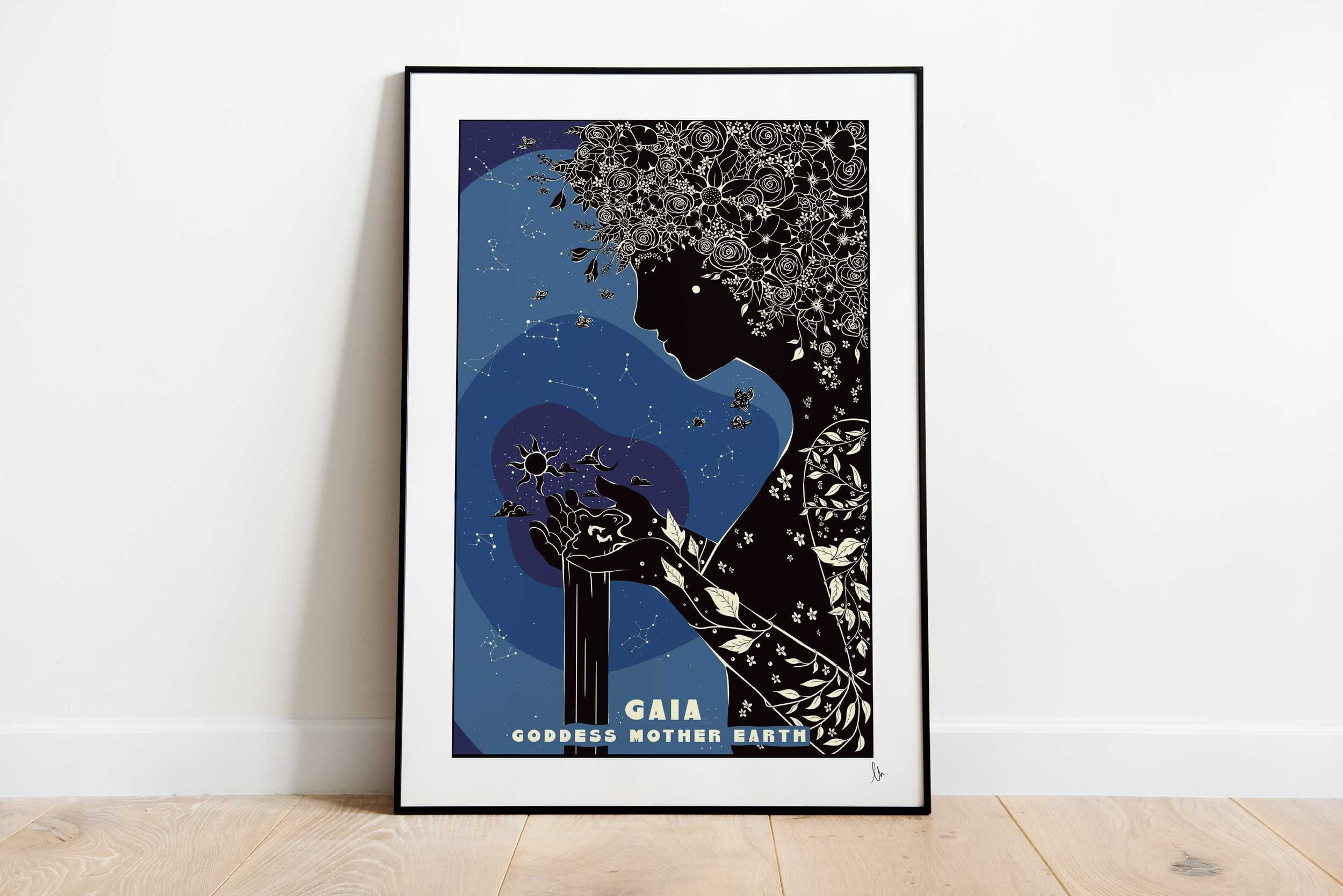POSTER Gaia, Goddess Mother Earth, Greek Mythology Print, Star Sign ...