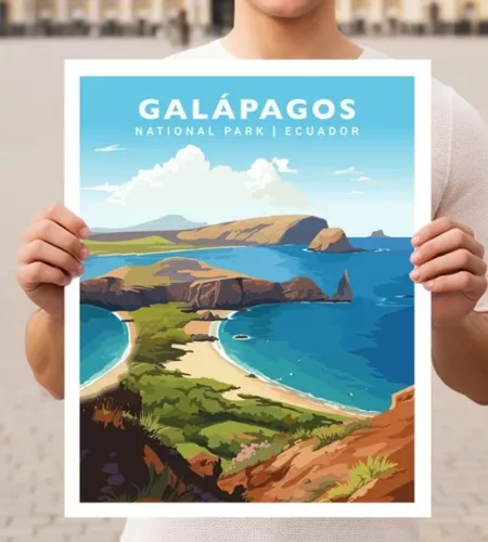 POSTER Galapagos Islands National Park Ecuador Galapagos Travel Wall ...