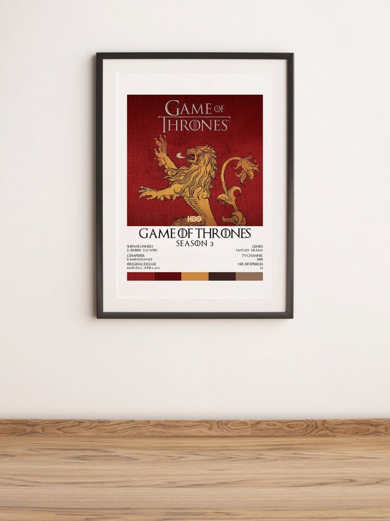 POSTER Game of Thrones | Season 3 | Game of Thrones poster | A5 A4 A3 ...