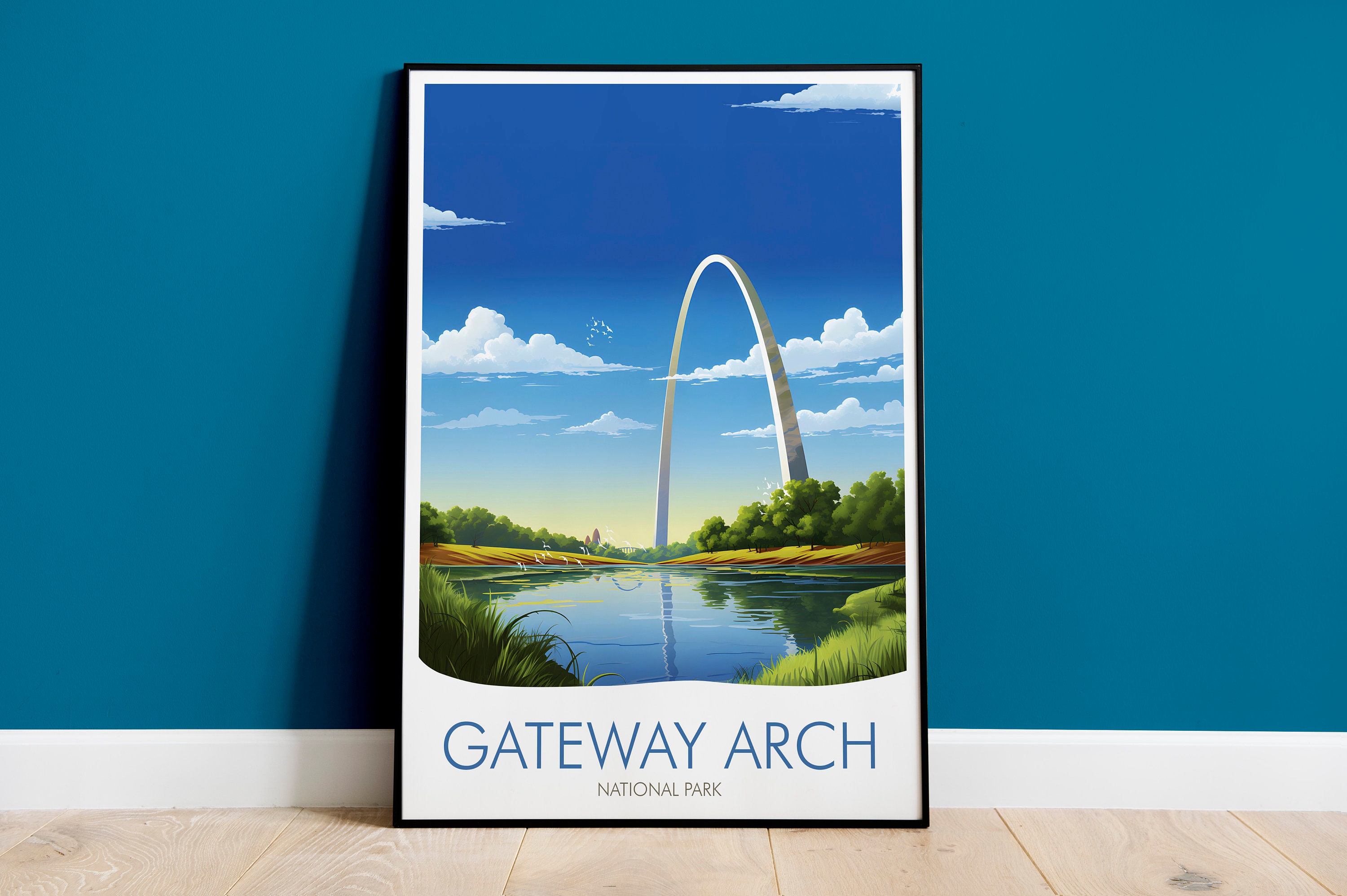 POSTER Gateway Arch Print, St Louis-UNFRAMED - Walmart.com