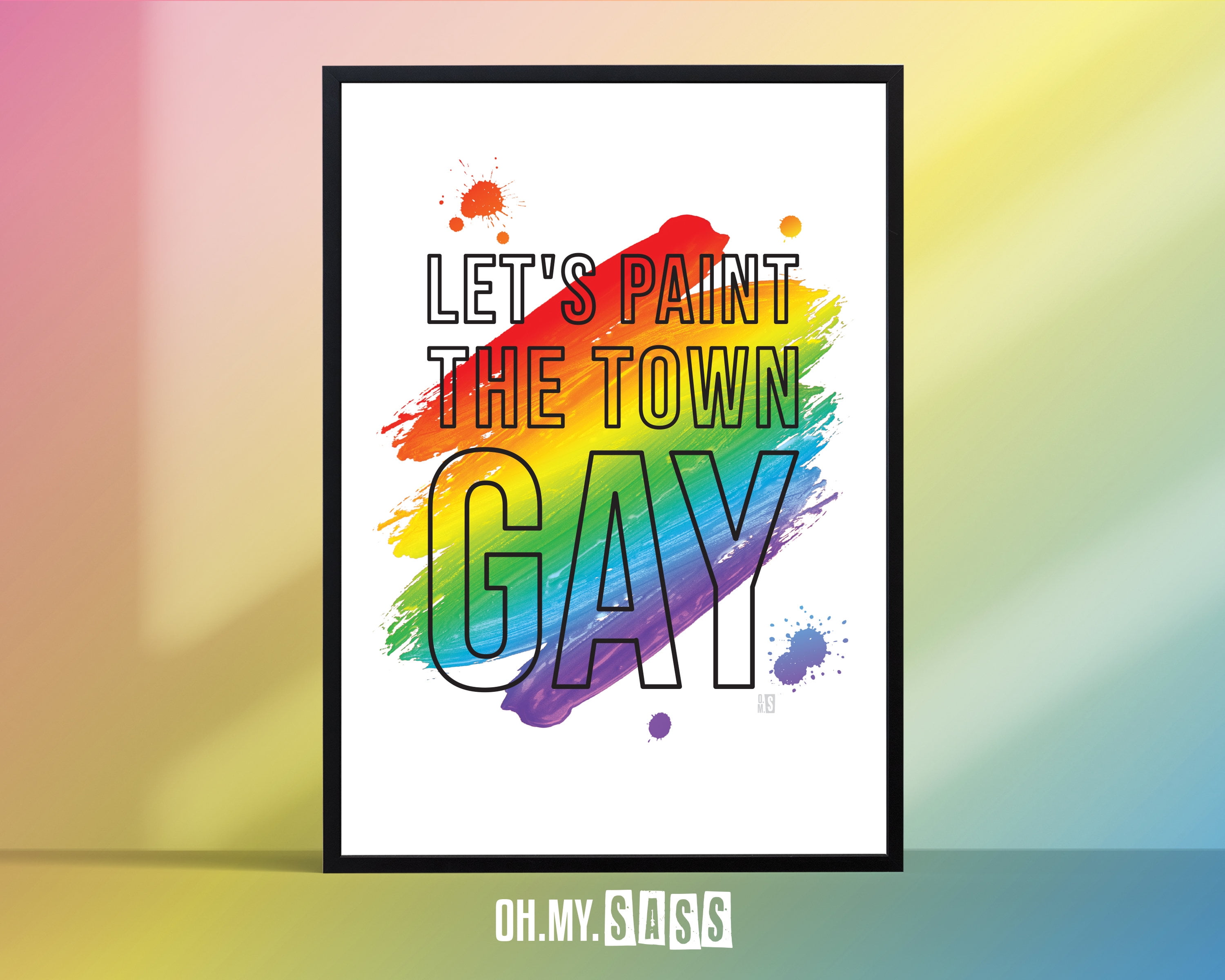 POSTER Gay Pride Rainbow Colourful Art Print | LGBTQ Queer Typography ...