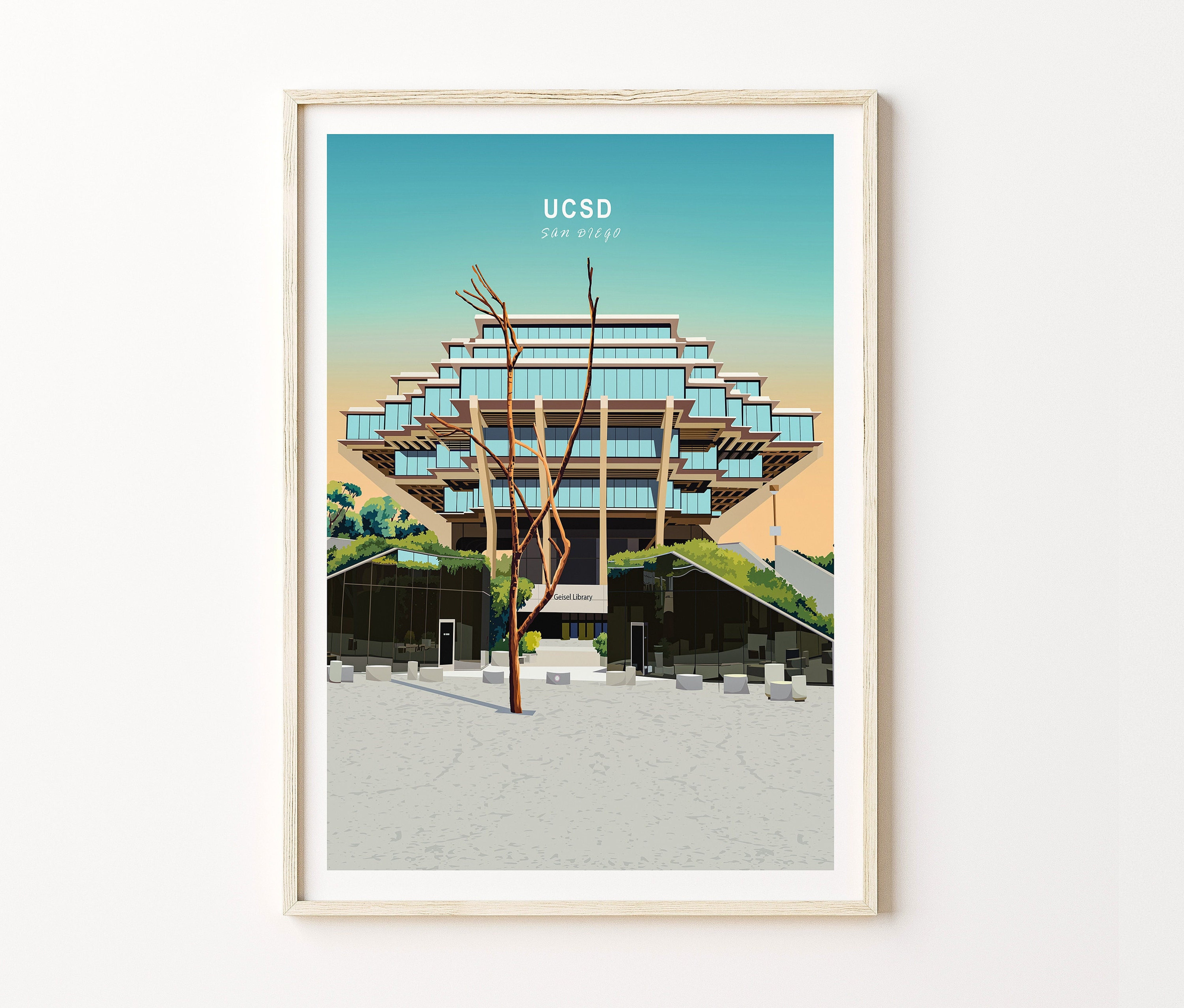 POSTER Geisel Library, San Diego Geisel Library Poster, University ...