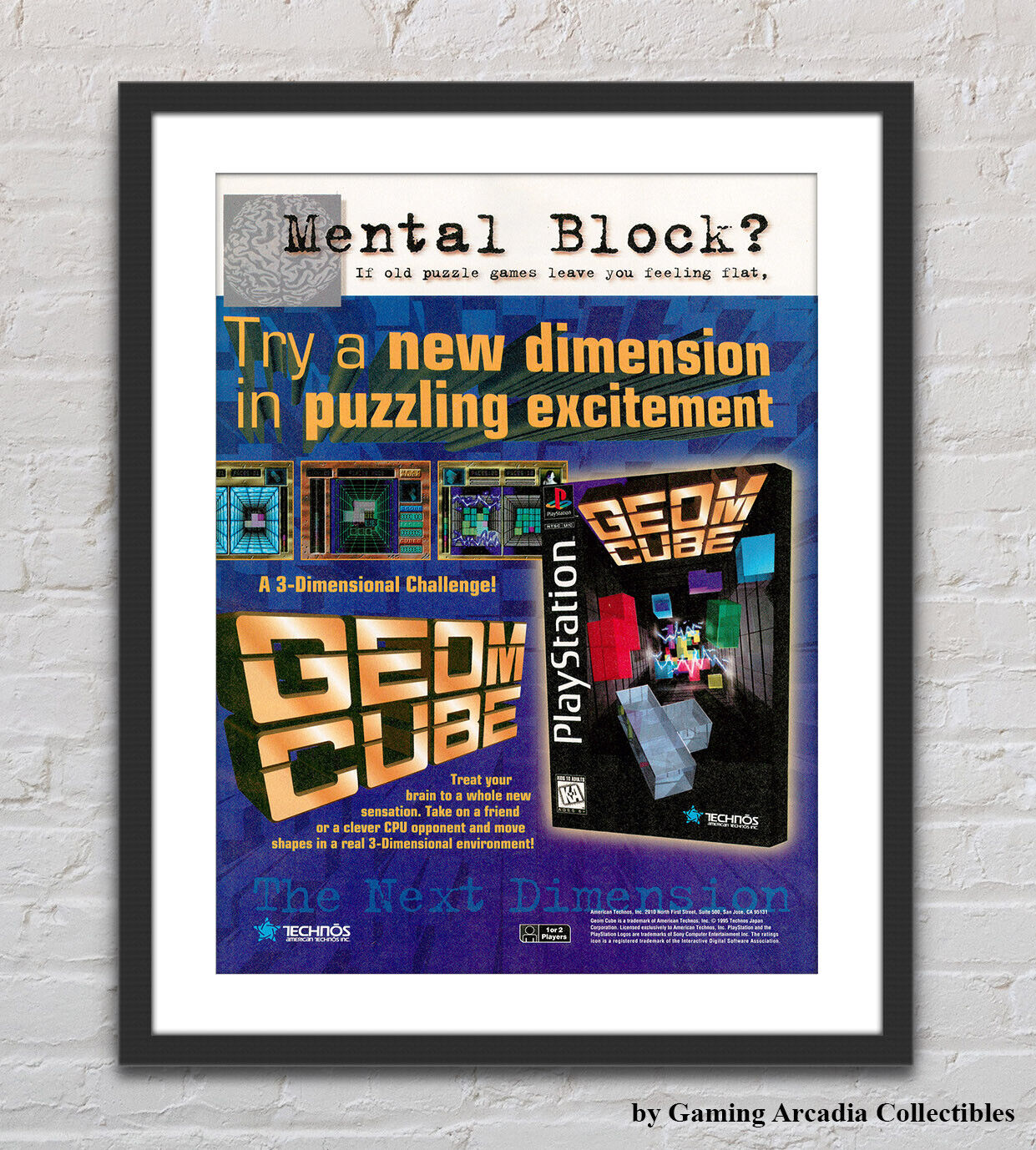 POSTER Geom Cube Playstation PS1 Poster-12x18-UNFRAMED - Walmart.com