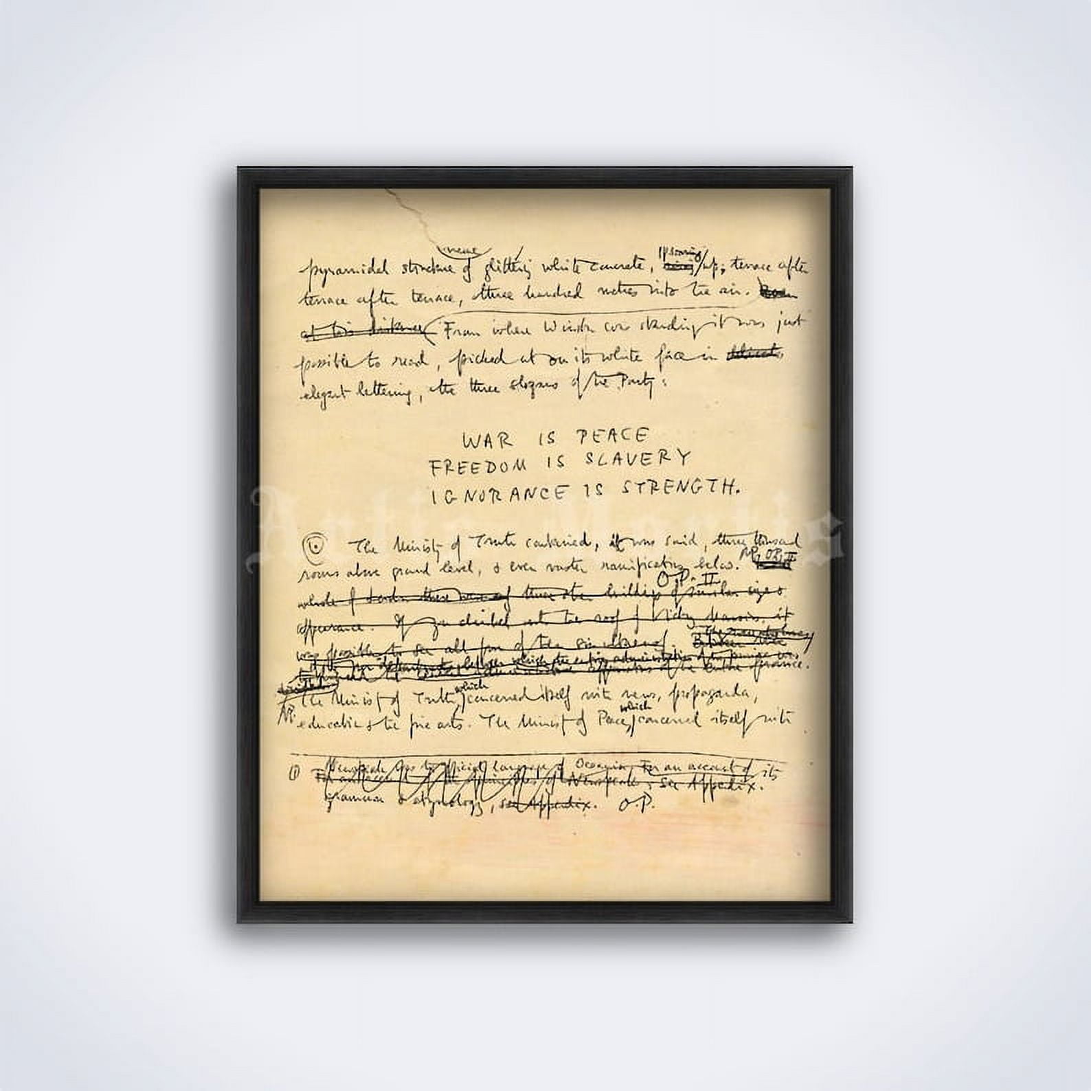 POSTER George Orwell - Nineteen Eighty-Four novel manuscript, 1984 ...
