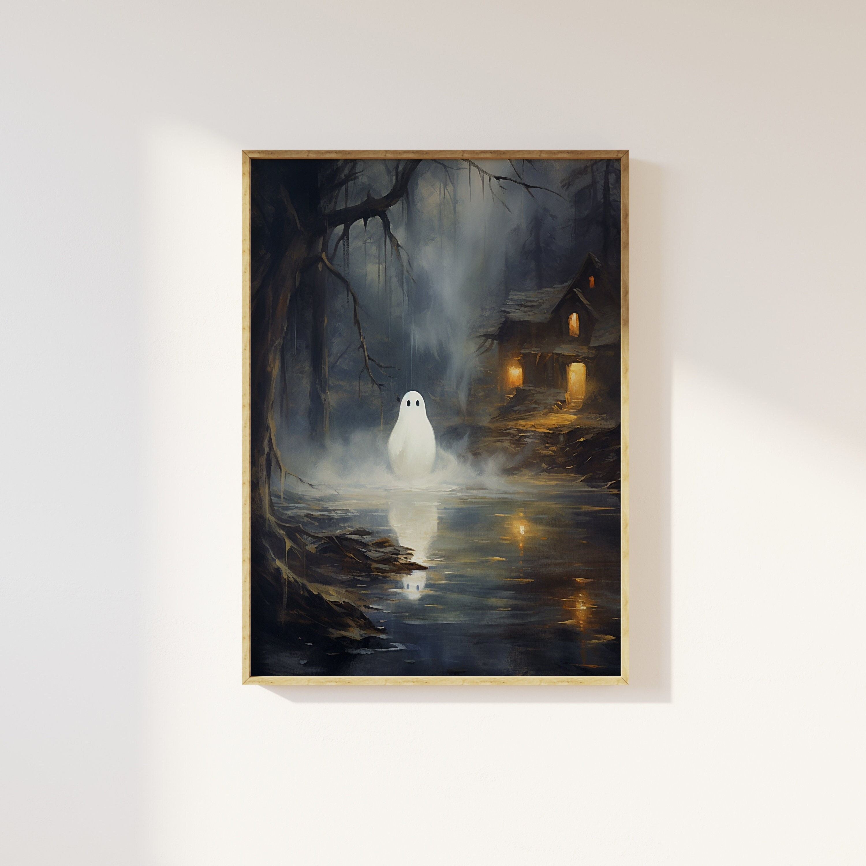 POSTER Ghost in forest art print | Nostalgia, dark academia, spooky ...