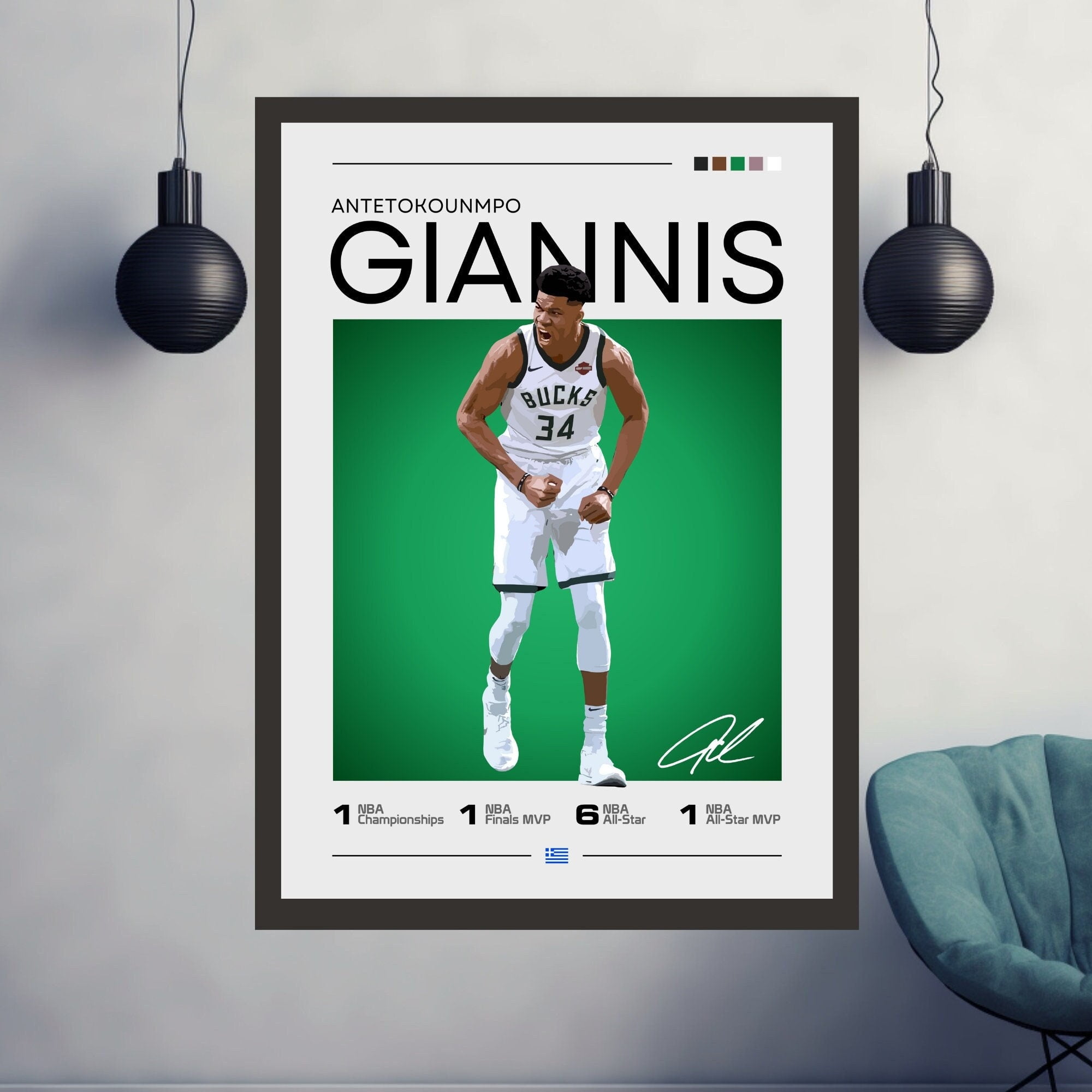 POSTER Giannis Antetokounmpo Poster, Milwaukee Bucks, NBA Fans, NBA ...