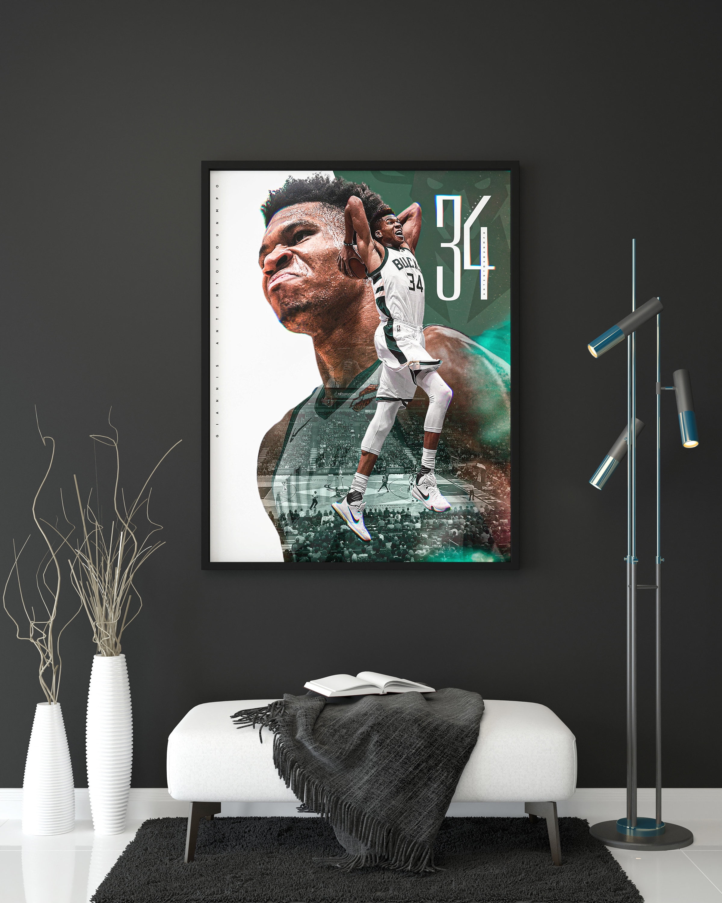 POSTER Giannis Antetokounmpo Poster, NBA Posters, Wall Art, Wall Decor ...