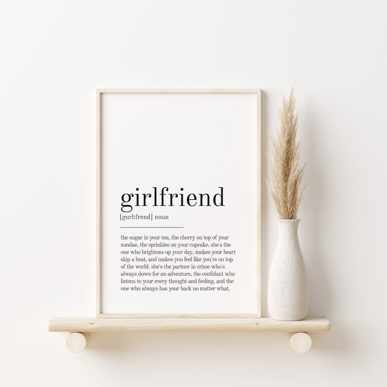 POSTER Girlfriend Definition Print, Wall Prints, Girlfriend Quote Print ...