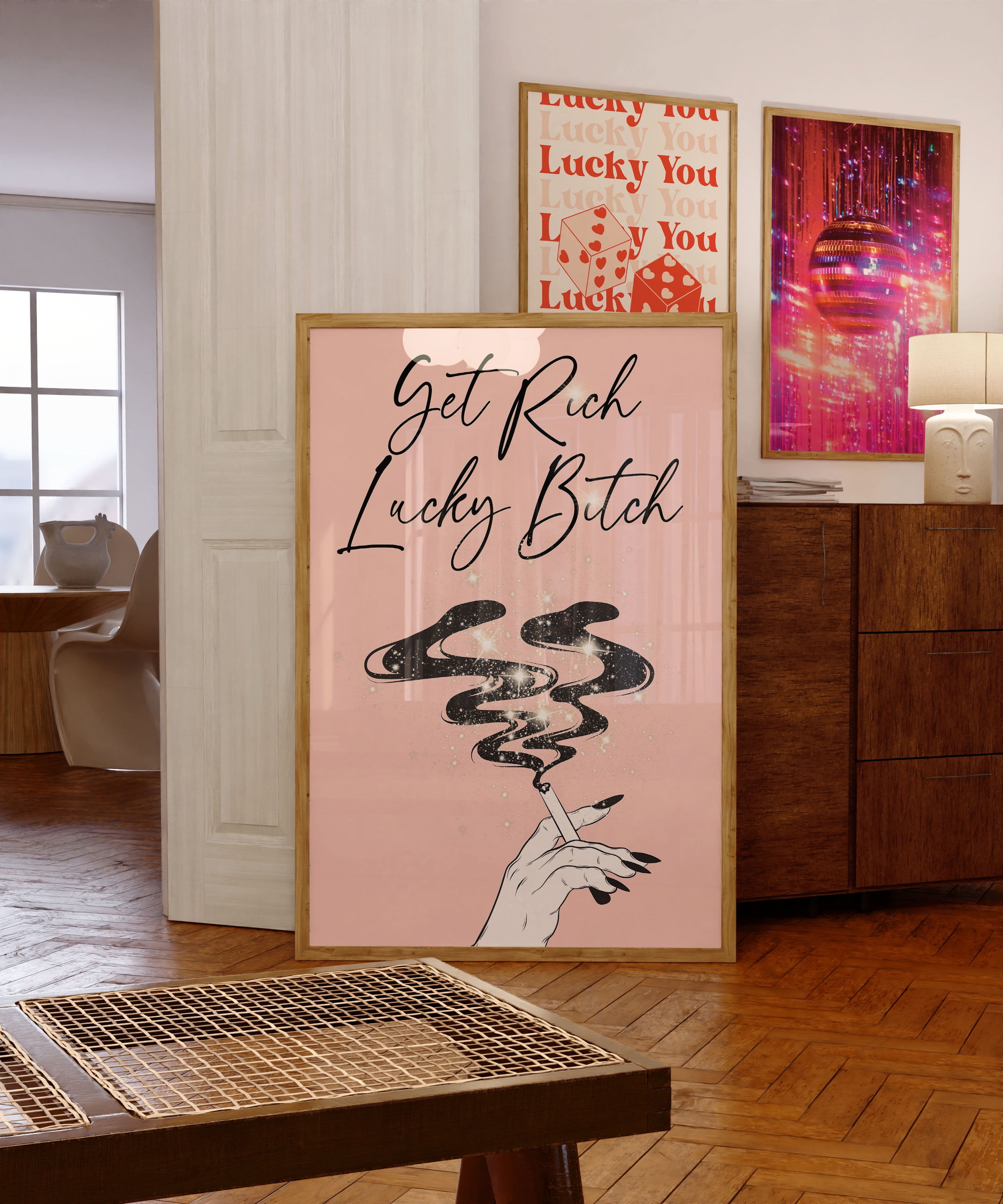 POSTER Girly Motivational Money Affirmation Poster, Preppy Pink Wall ...