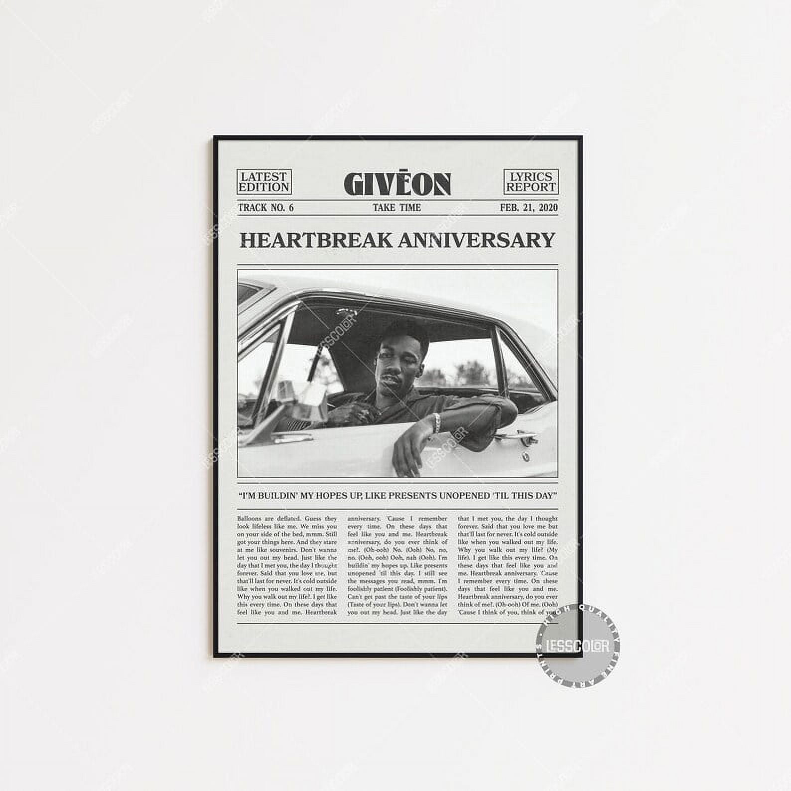 POSTER Giveon Retro Newspaper Print, Heartbreak Anniversary Poster ...
