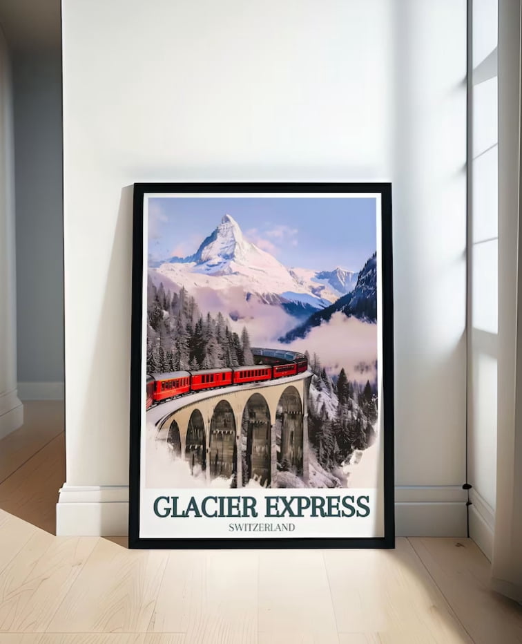 POSTER Glacier Express Train Travel Print - Glacier Express Train ...