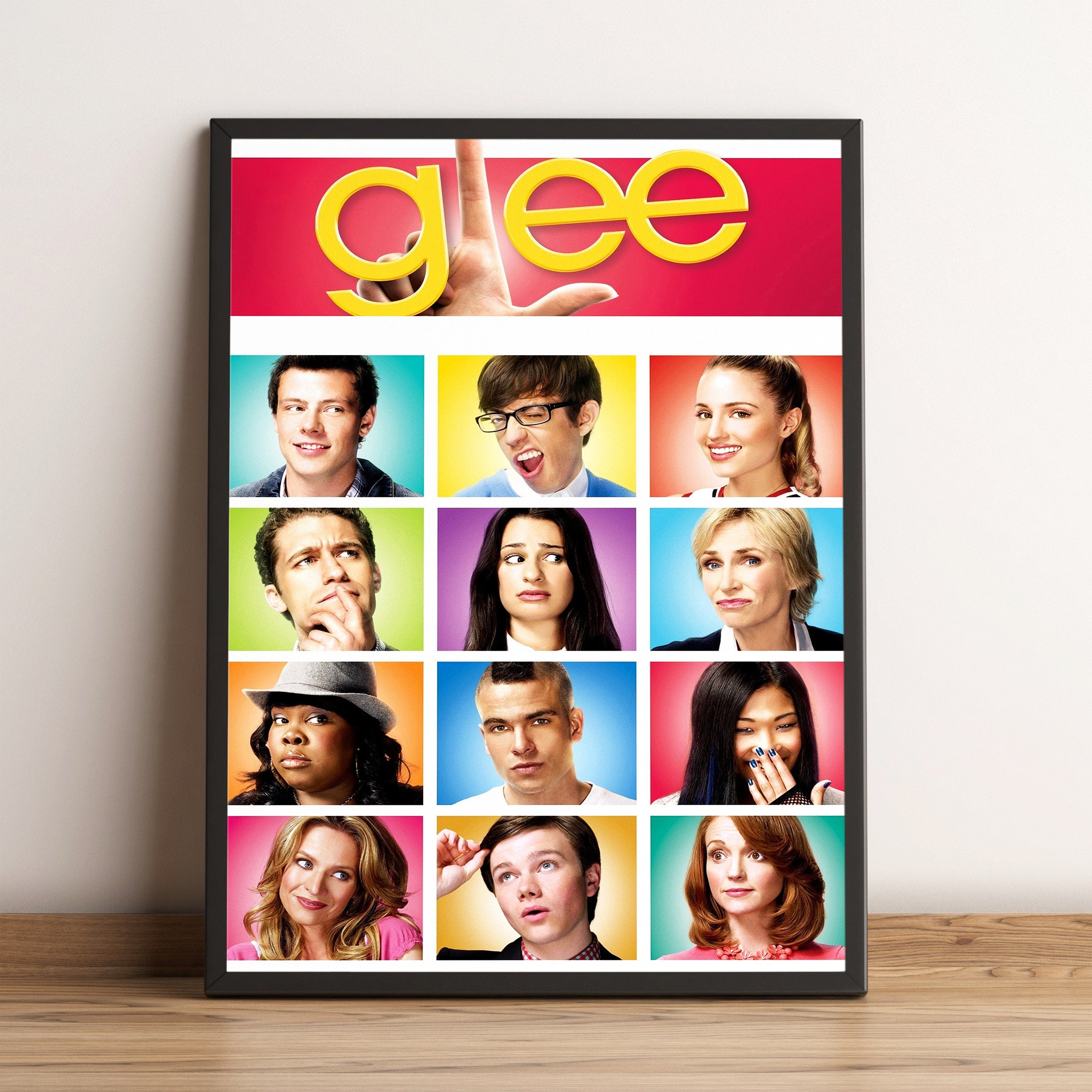 POSTER Glee Poster, Rachel Berry Wall Art, Cory Monteith Tv Series ...