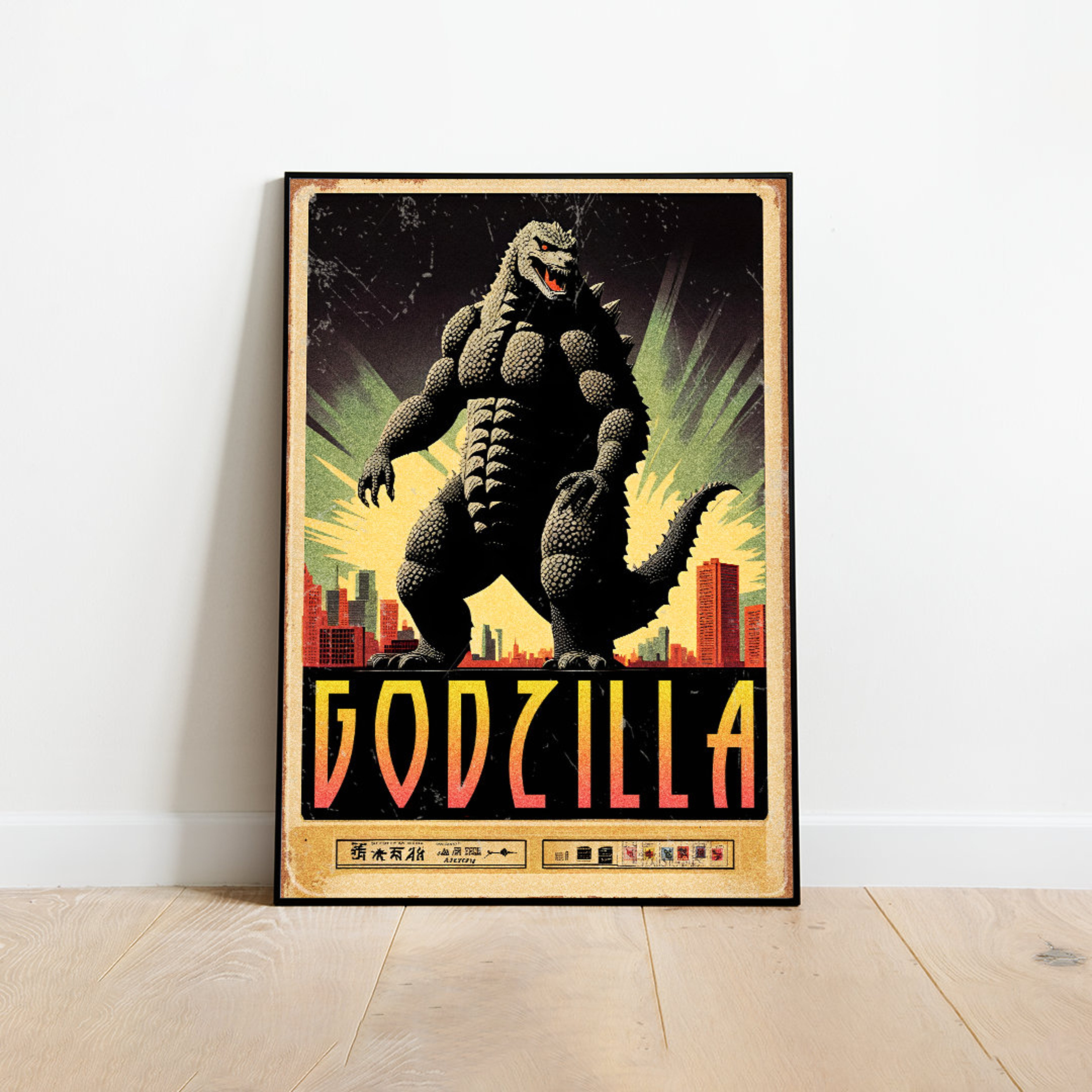 POSTER Godzilla Poster, Godzilla Print, Classic Movie Poster, Retro ...