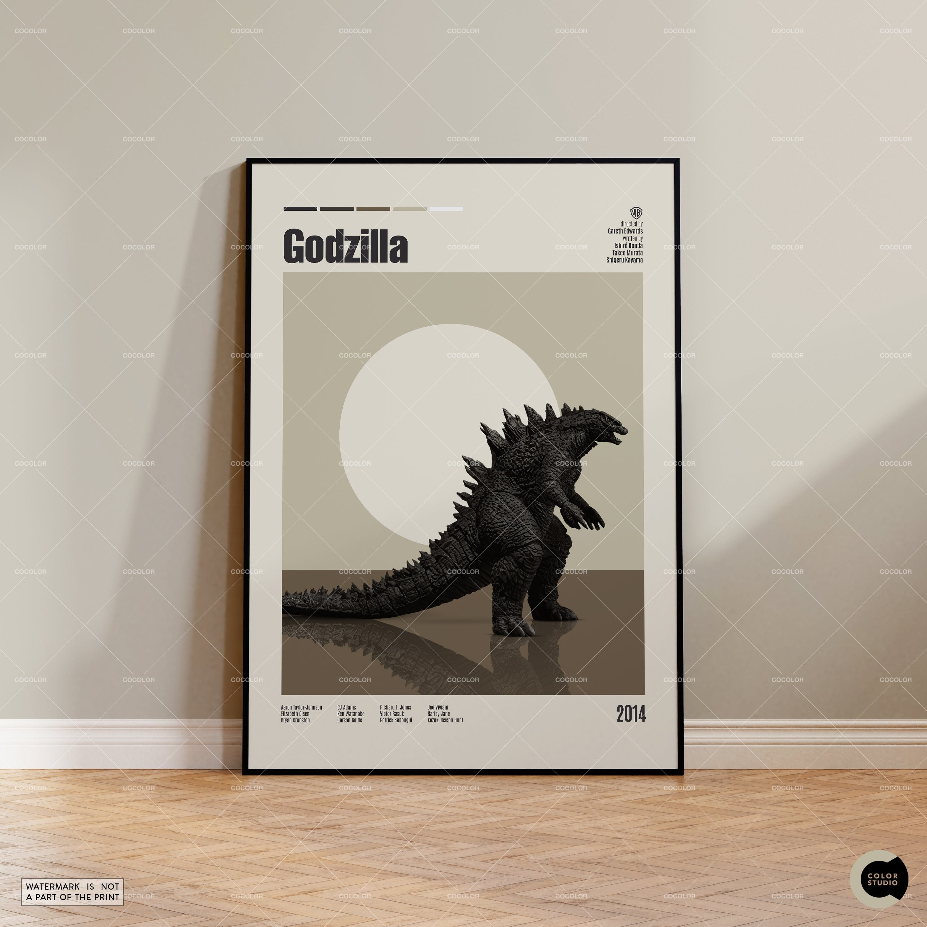 POSTER Godzilla, Retro Movie Poster, Midcentury Modern, Retro Tv Show ...