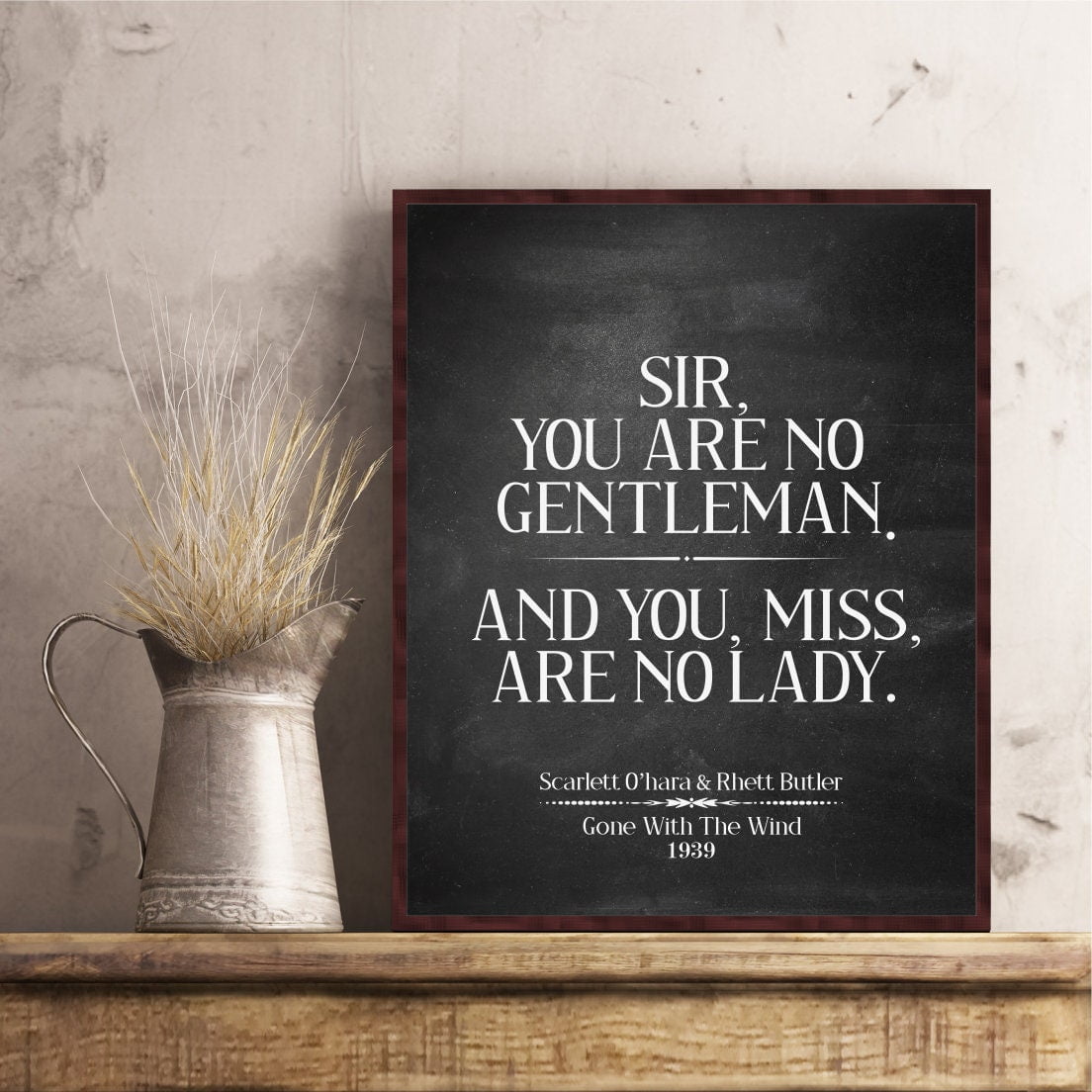 POSTER Gone with the Wind quotes poster Scarlett O'Hara Rhett Butler ...