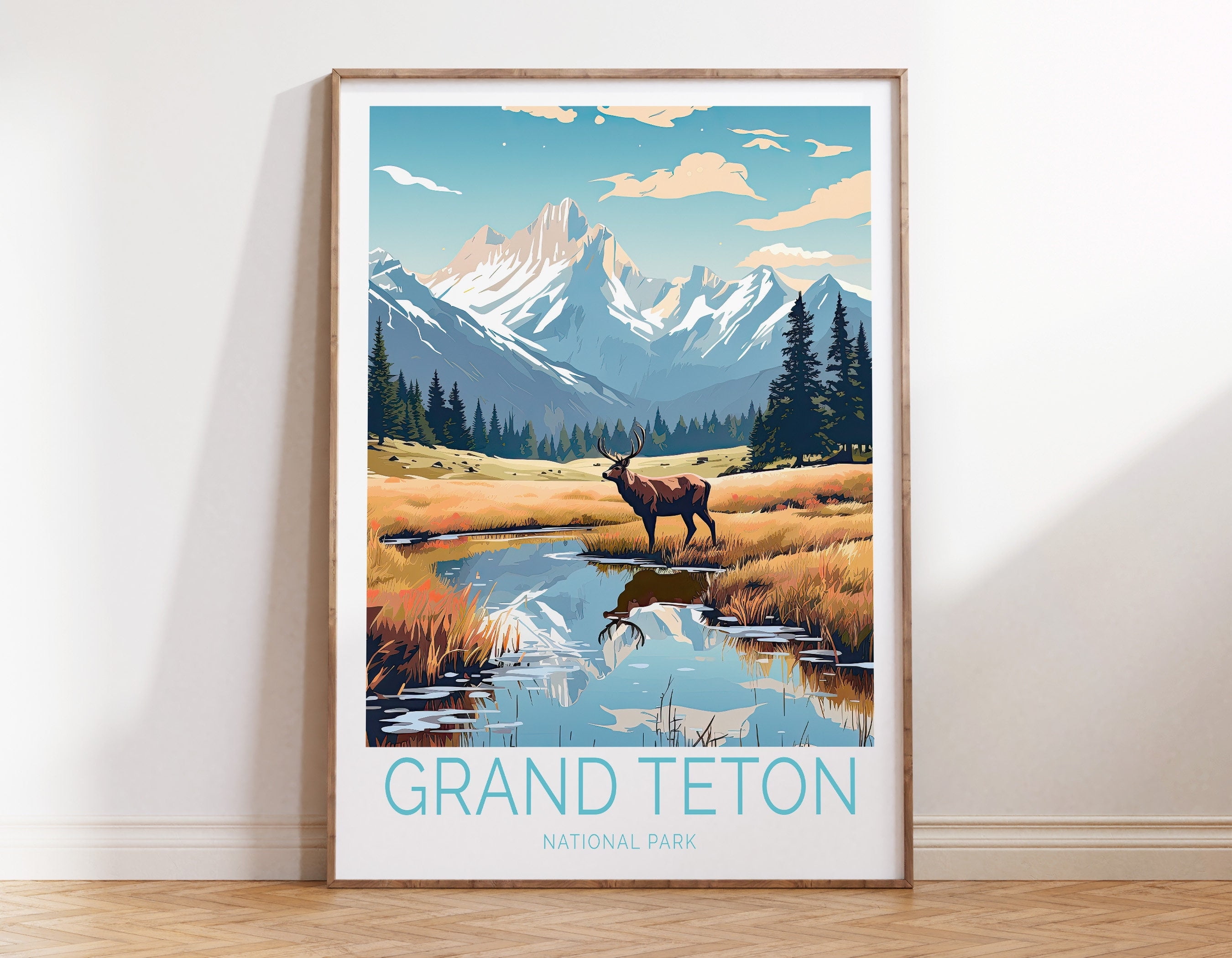 POSTER Grand Teton National Park California Travel Poster, Grand Teton ...