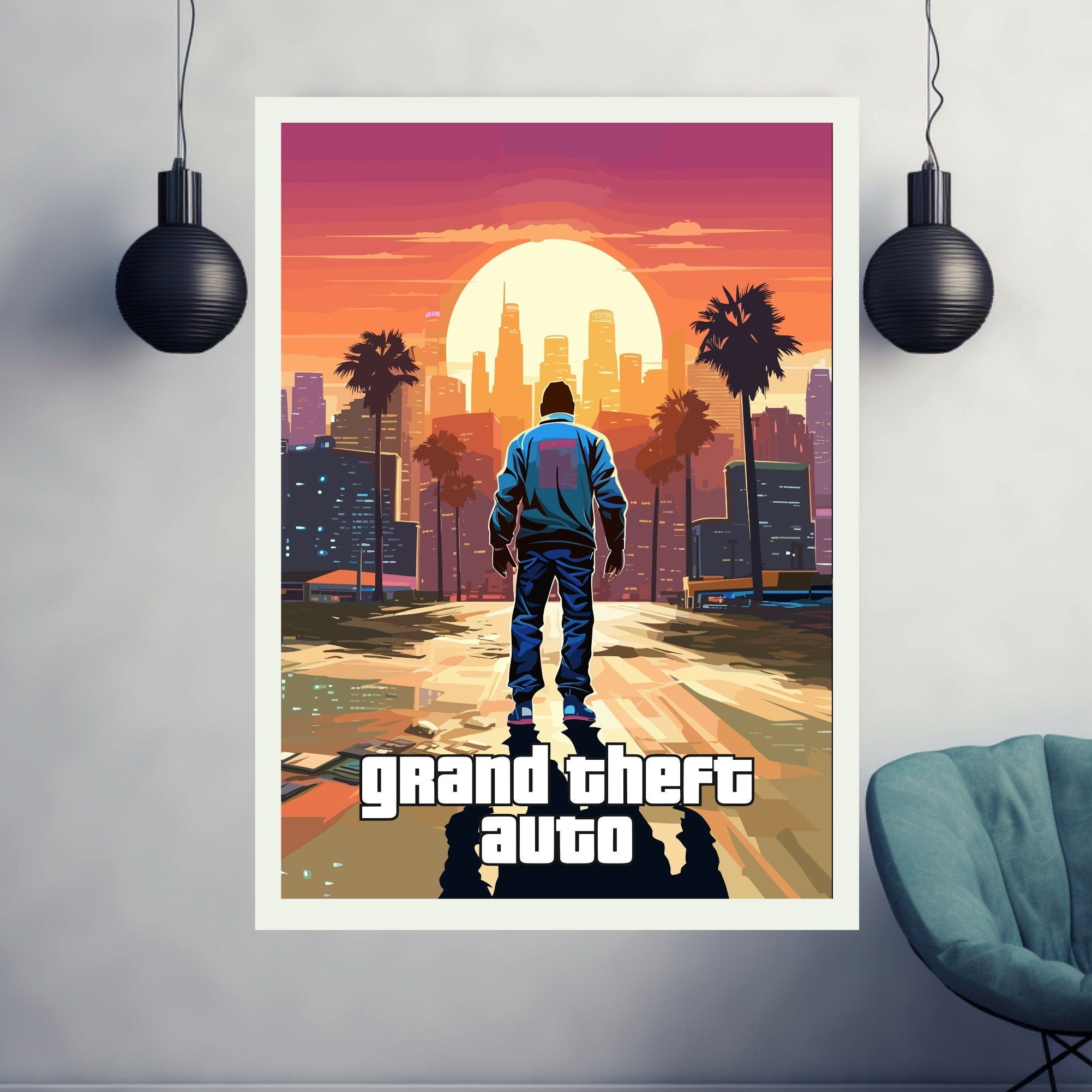 POSTER Grand Theft Auto Poster, Gaming Room Poster, Minimalist, Gaming ...