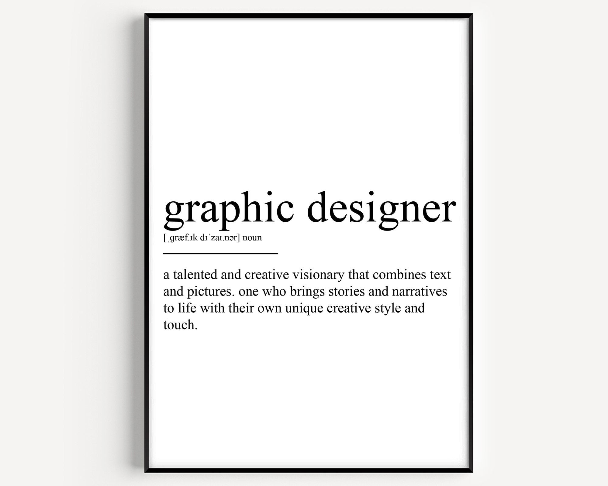 POSTER Graphic Designer Definition Print - Version 2-UNFRAMED - Walmart.com