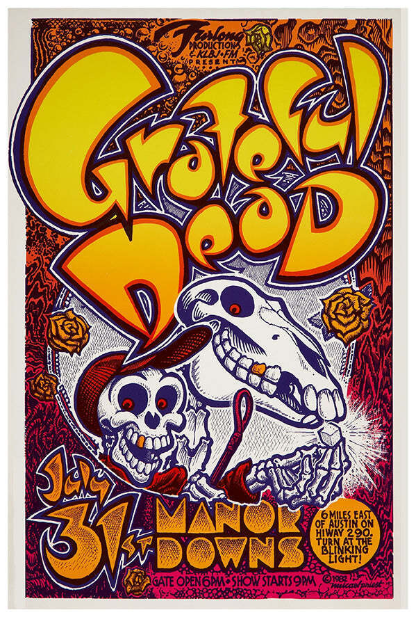 POSTER Grateful Dead - Manor Downs - 1982 - Music Concert Poster-12x18 ...