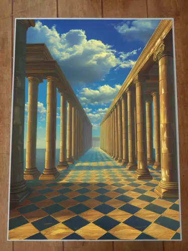 POSTER Greek Columns Optical Illusion Art Poster UNFRAMED, 12x18 ...