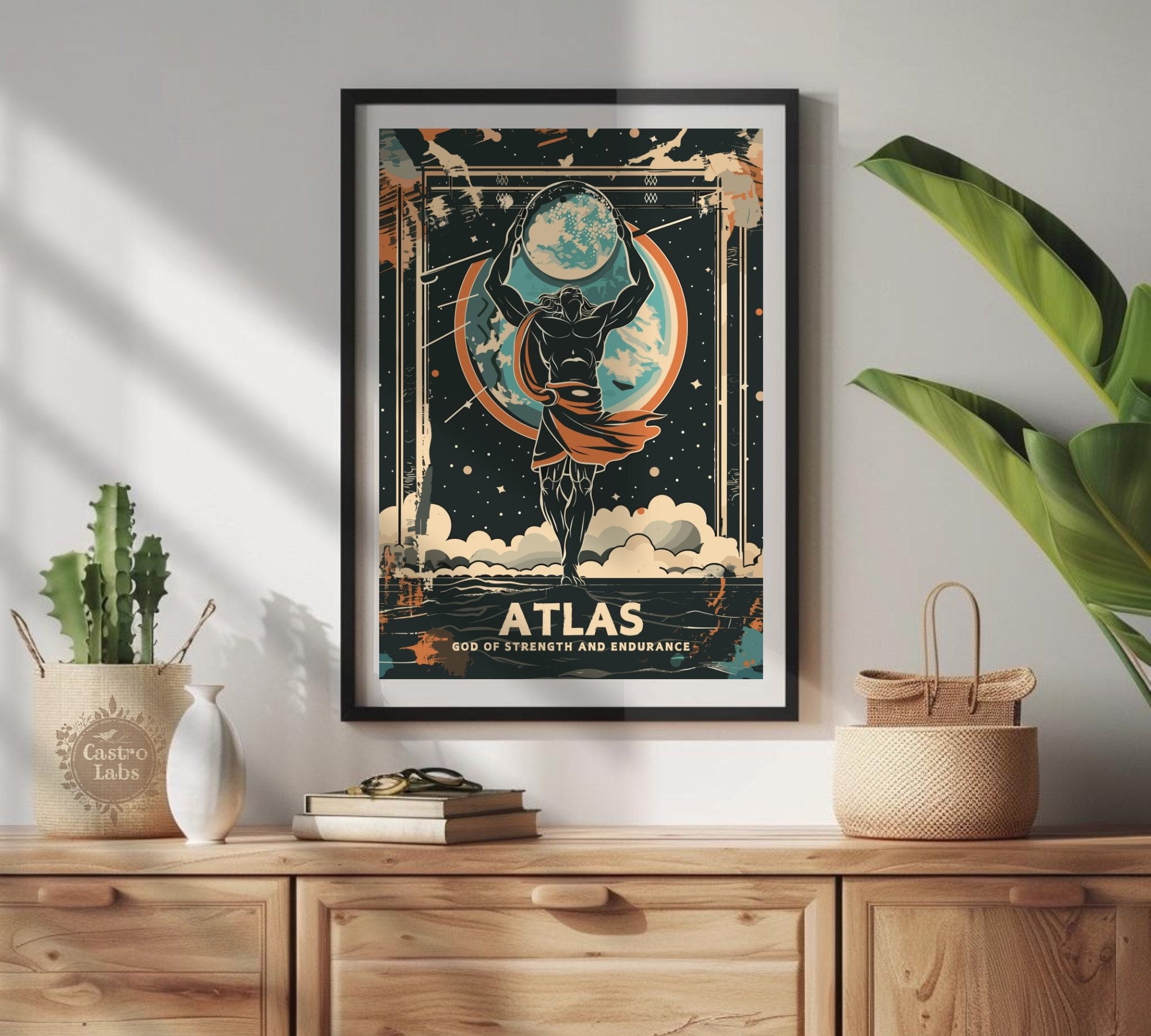 POSTER Greek God Atlas, Atlas God Poster, Greek Mythology, Titan Atlas ...