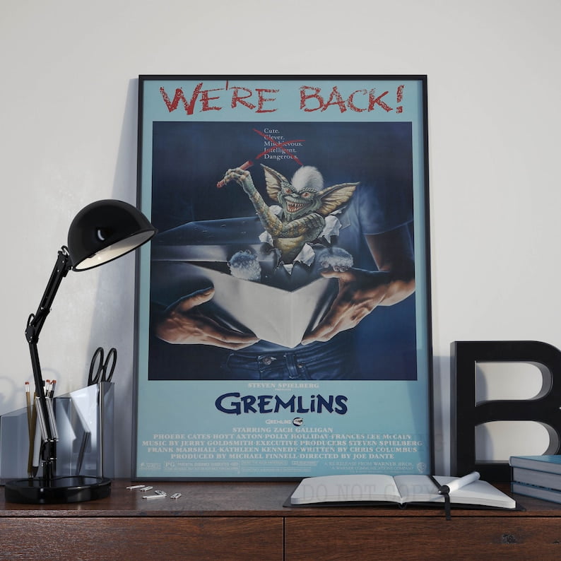 POSTER Gremlins Film Poster , Classic Horror Comedy 80s Movie Print ...
