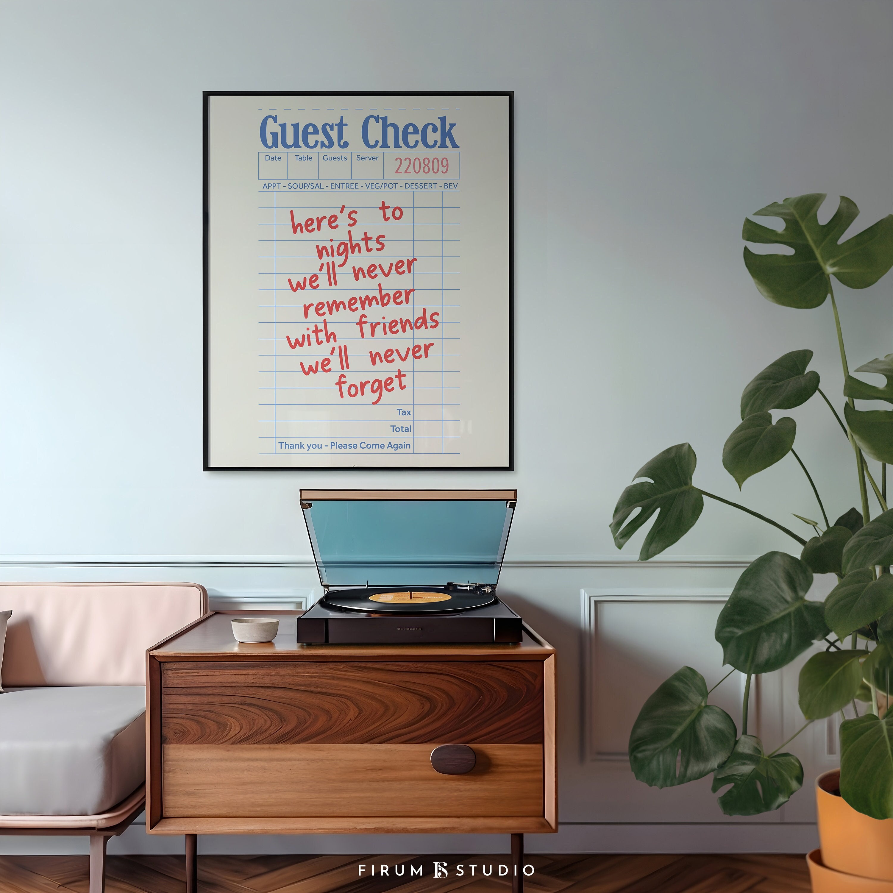 POSTER Guest Check Poster, Good Times Print, Cheers Print, Dopamine ...