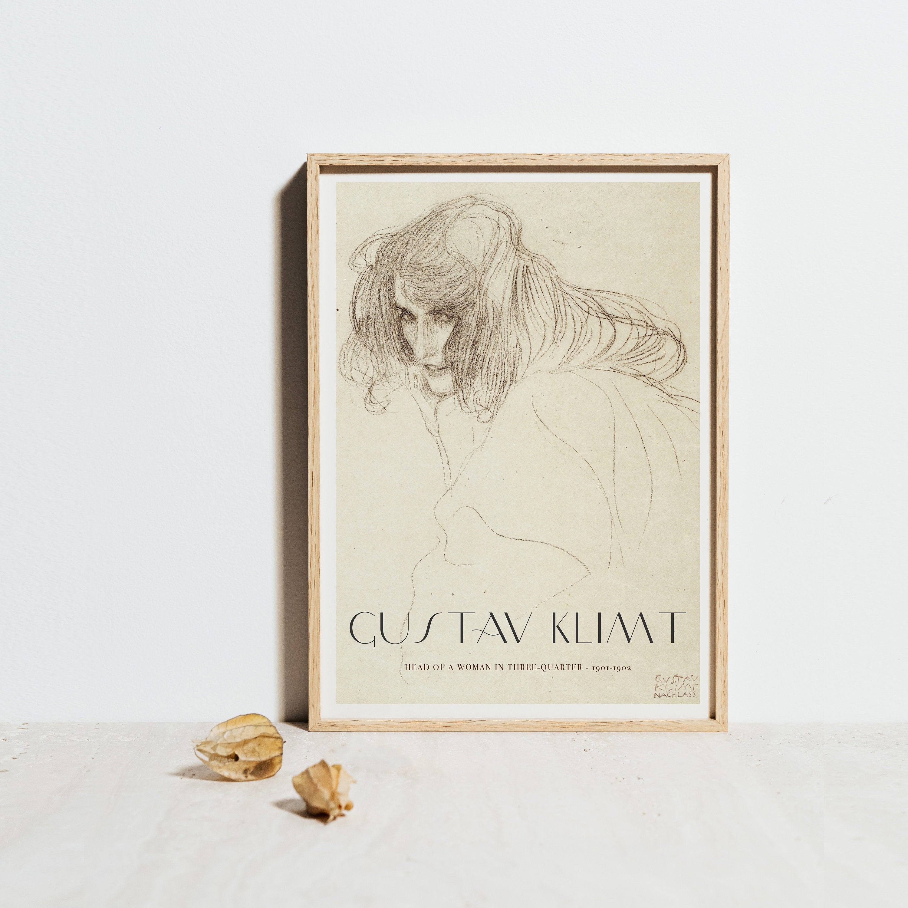 POSTER Gustav Klimt Print, Head of a Woman in Three-Quarter Poster ...