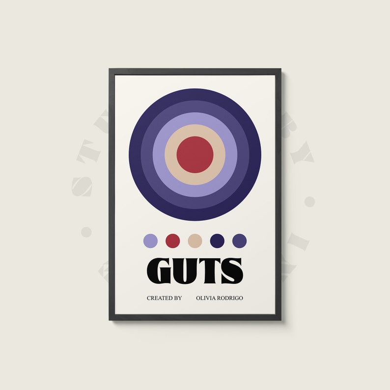POSTER Guts Poster - Olivia Rodrigo - Color Palette Print, Album Wall ...