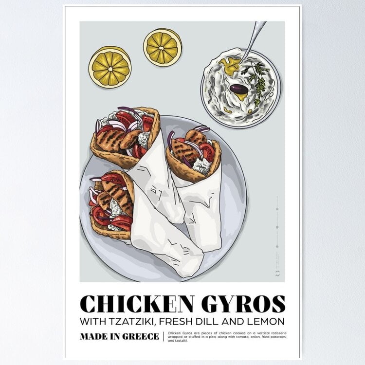 POSTER Gyros Food Print, Digital Download, Large Downloadable Art ...