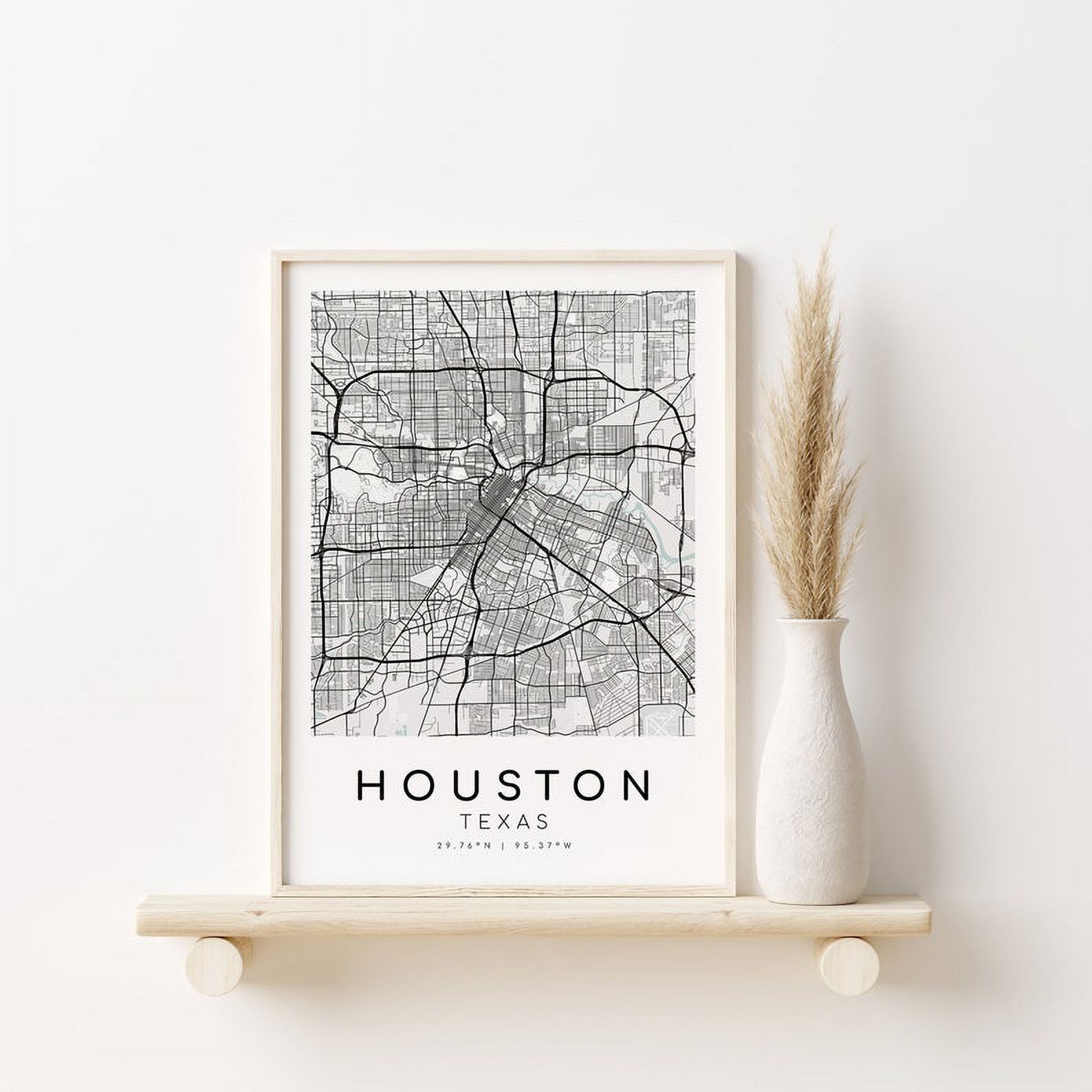 POSTER HOUSTON Texas TX City Map Print, wall art city map, happy ...